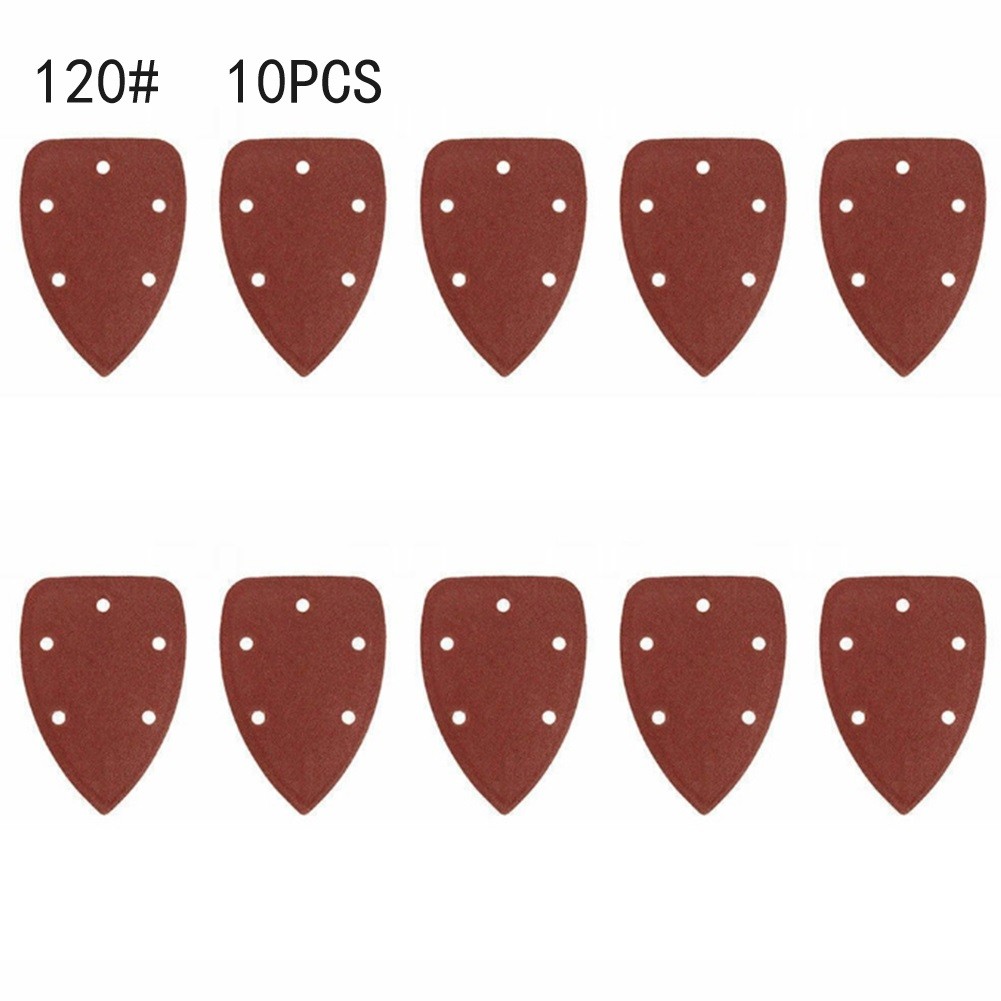 Triangle Sanding Pads Paper Set 10 Pack 14x9cm Hook & Loop Oscillating ...