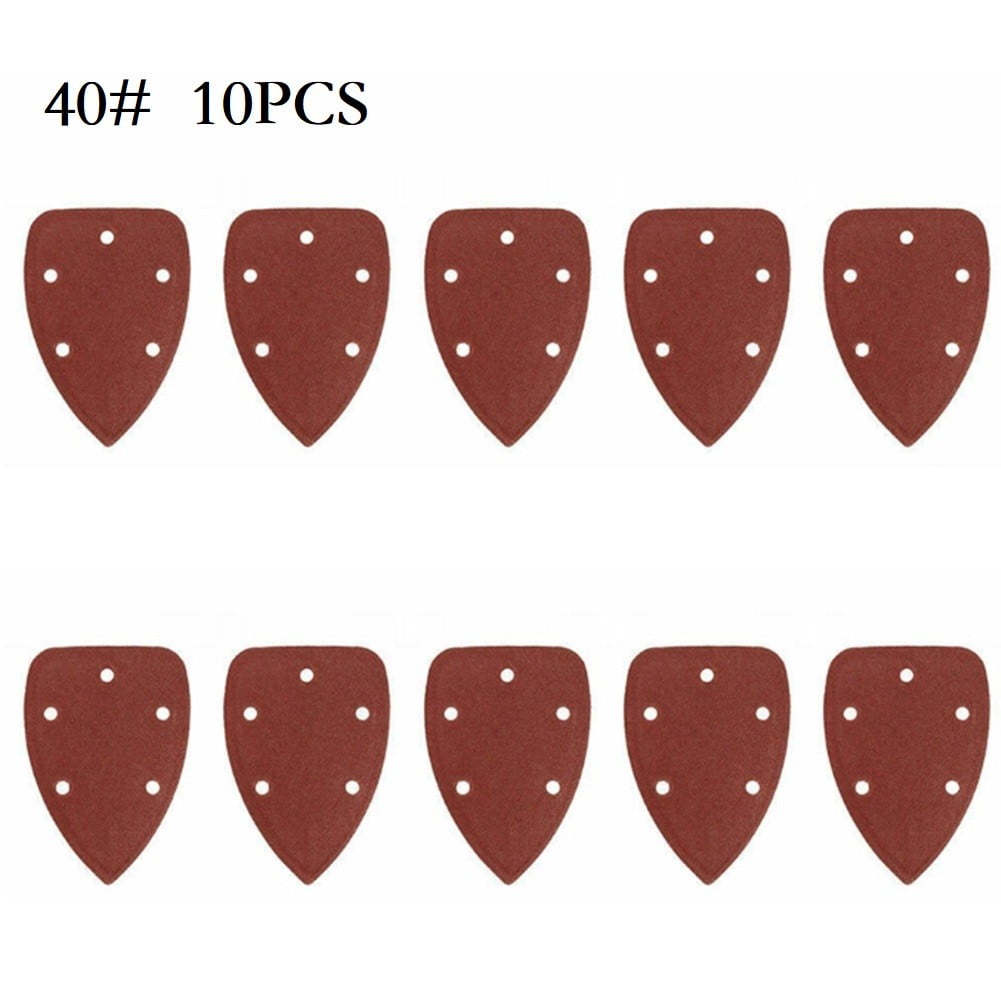 Triangle Sanding Pads Paper Set 10 Pack 14x9cm Hook & Loop Oscillating ...