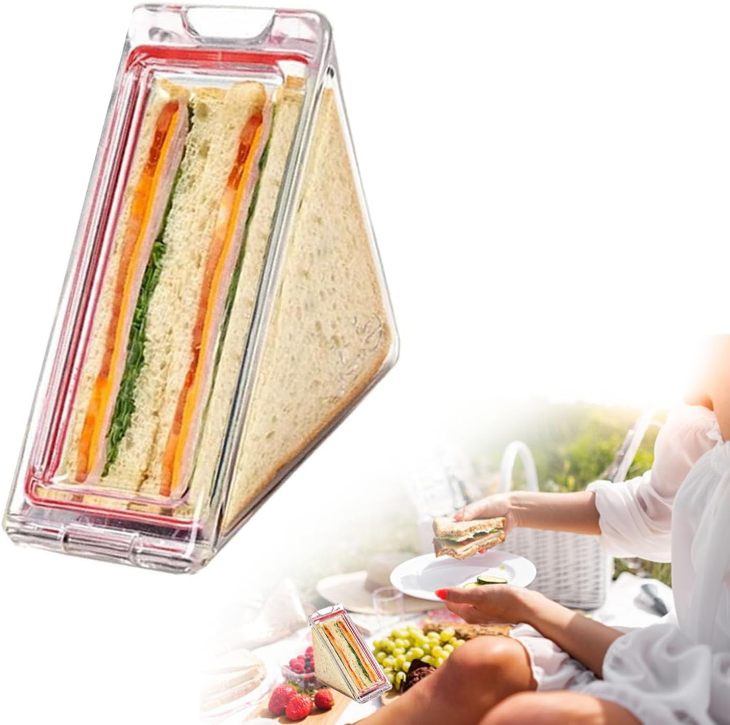 Triangle Sandwich Container, Triangle Sandwich Container Reusable ...