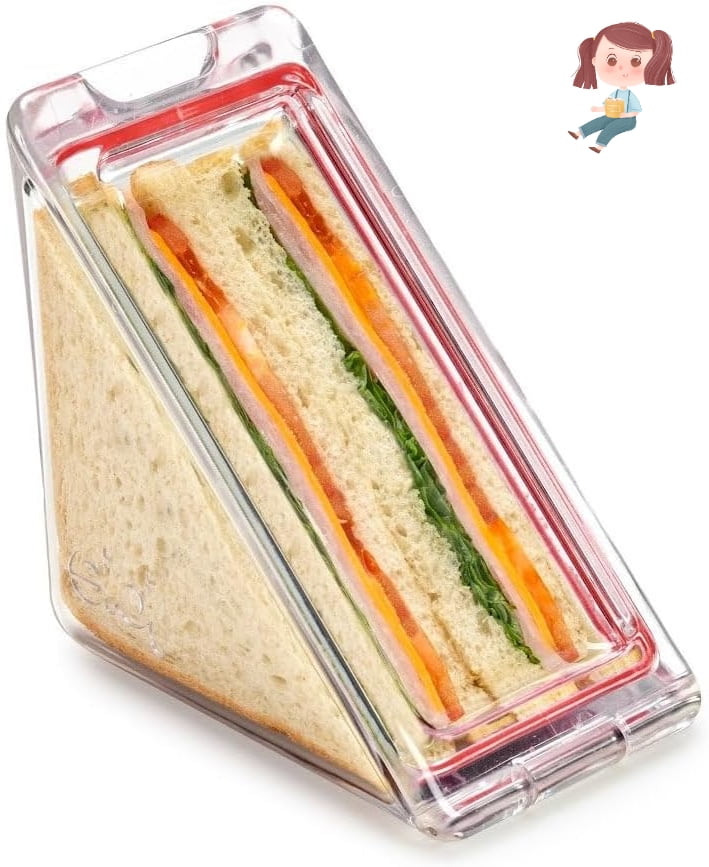 Triangle Sandwich Container, Plastic Sandwich Bags Reusable Sandwich ...