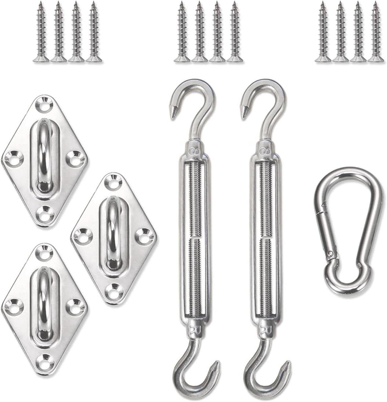 Triangle Shade Sail Hardware Kit Stainless Steel Accessary Includes ...