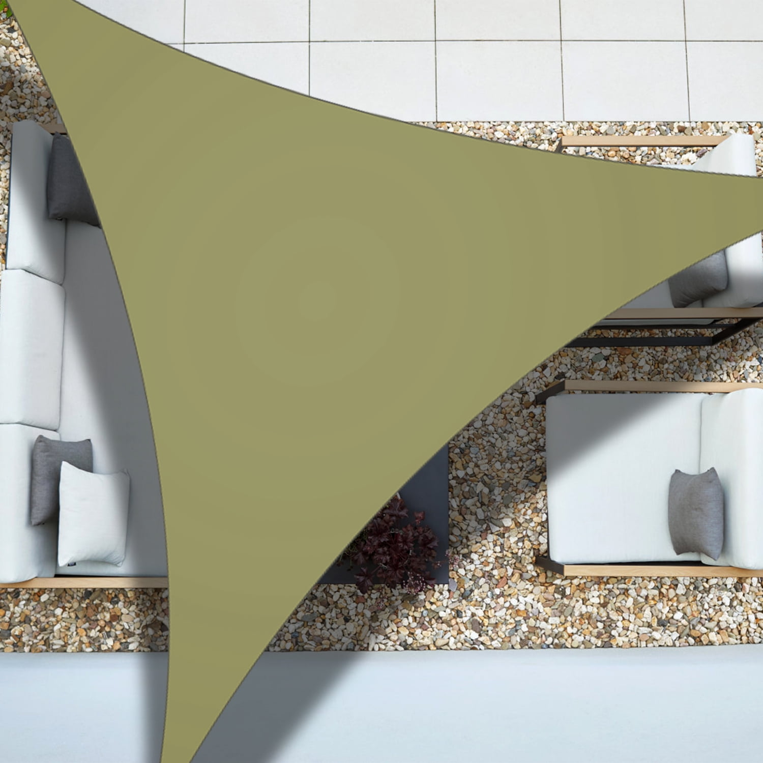 Triangle Shade Sail, iMountek UV Block Patio Awning Outdoor Garden Sun ...