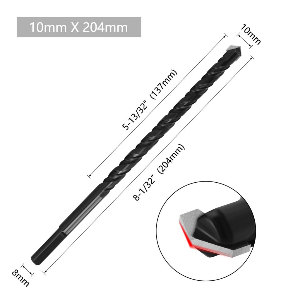 Triangle Shank Concrete Drill Bits Set for Masonry 6-12mm Power Tool ...