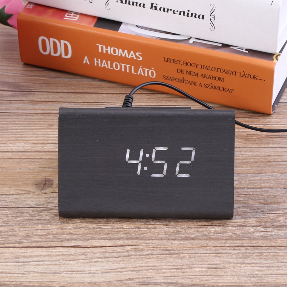 Triangle Shape Mini Wood Electronic Digital LED Display USB Table Alarm ...