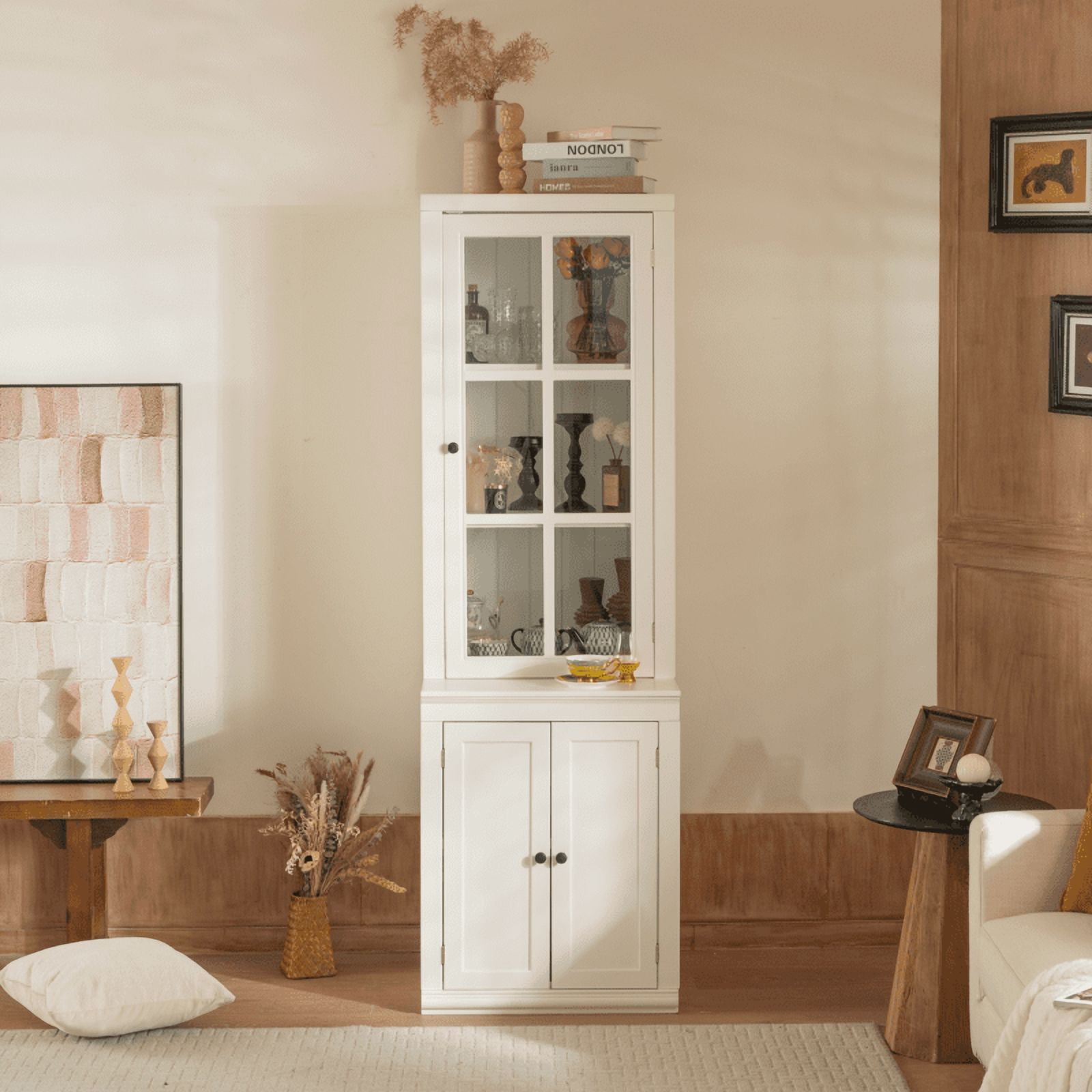 Triangle Sided Bookshelves, Set of Two 5-Tier Sided Bookcase - White ...