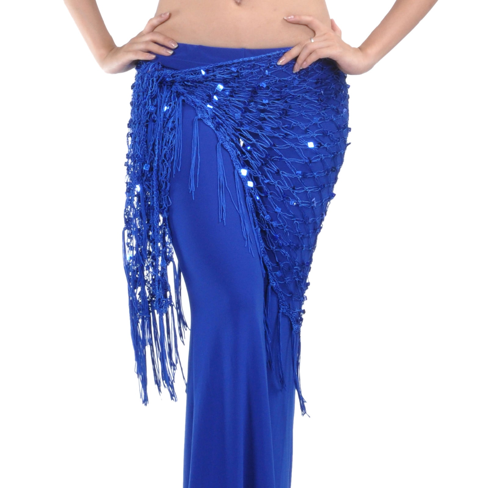 Triangle Spanish Belly Dance Waist Belts Tribal Crochet Net Hip Tassel ...