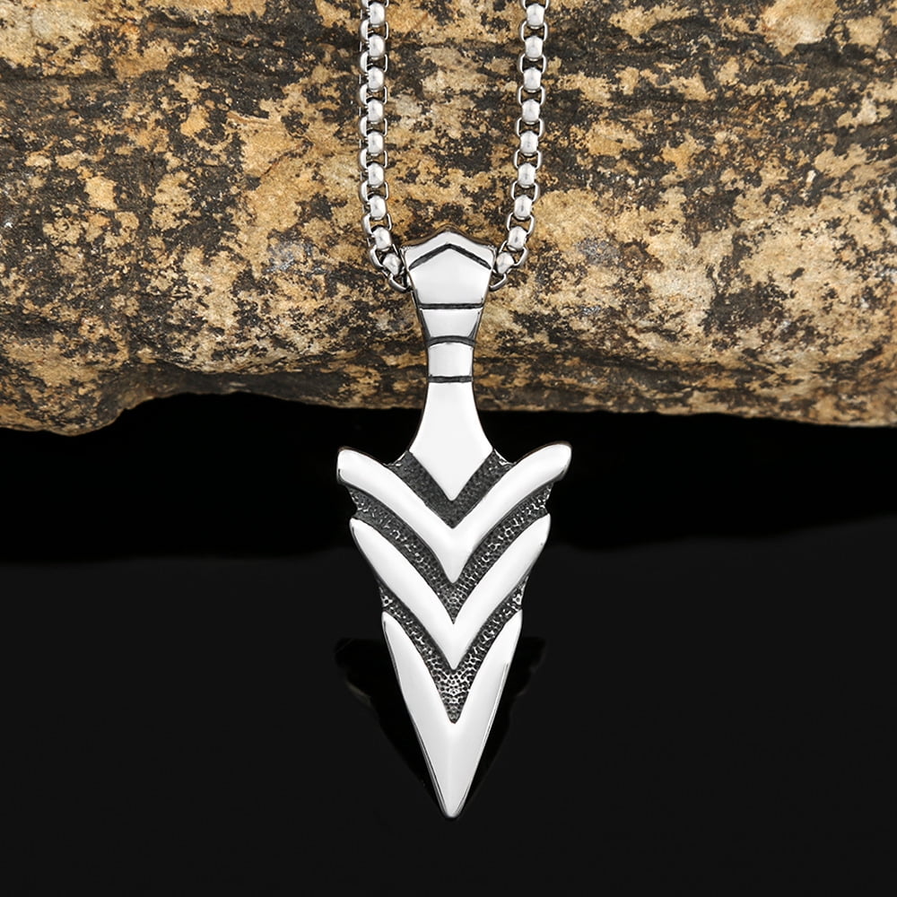 Triangle Spear Stainless Steel Necklace For Men - Walmart.com