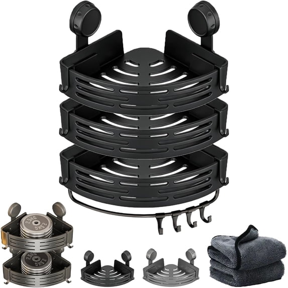 Triangle Suction Cup Shower Caddy, 2026 New Suction Cup Corner Shower ...