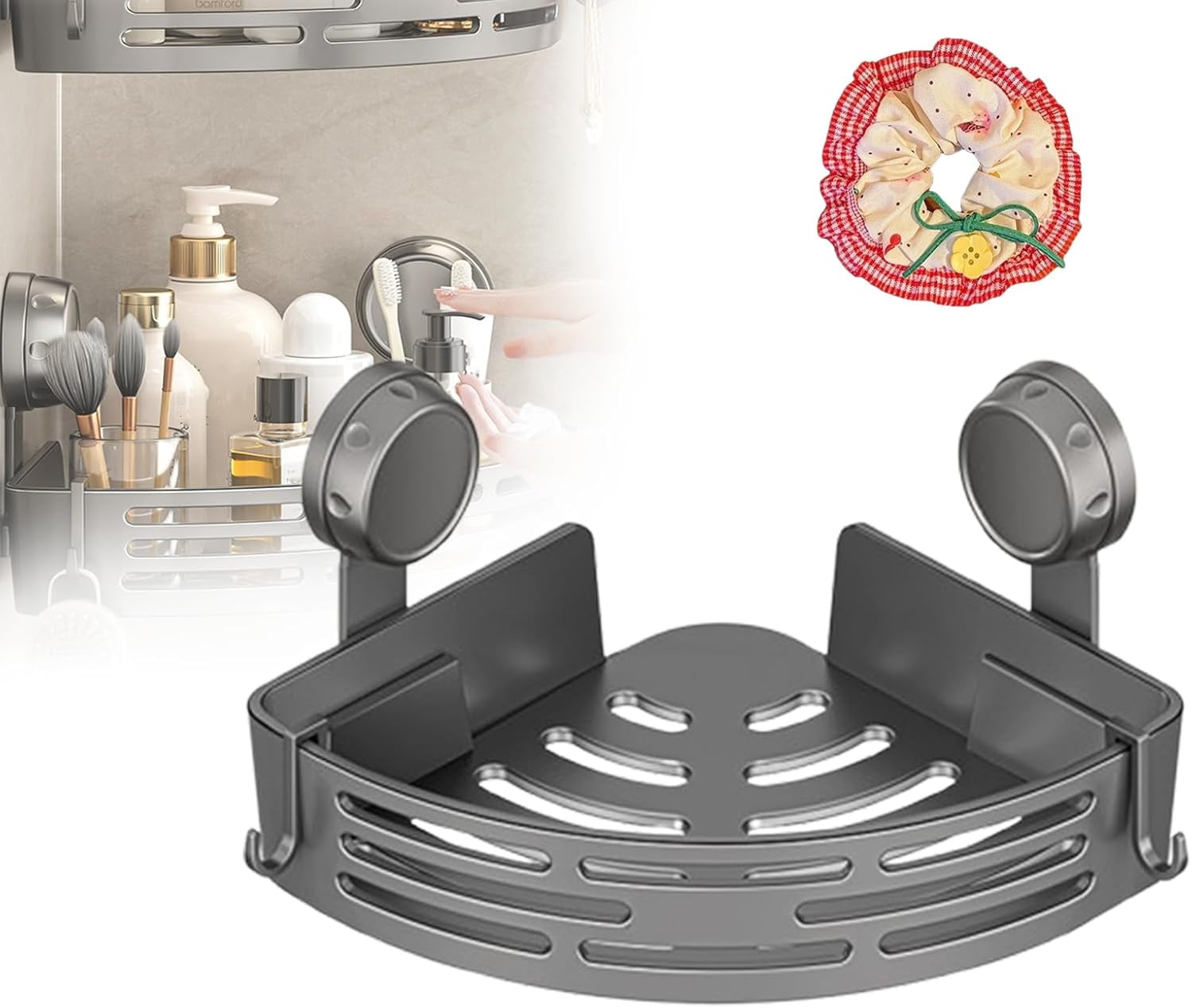 Triangle Suction Cup Shower Caddy,2026 Upgraded Corner Shower Caddy ...