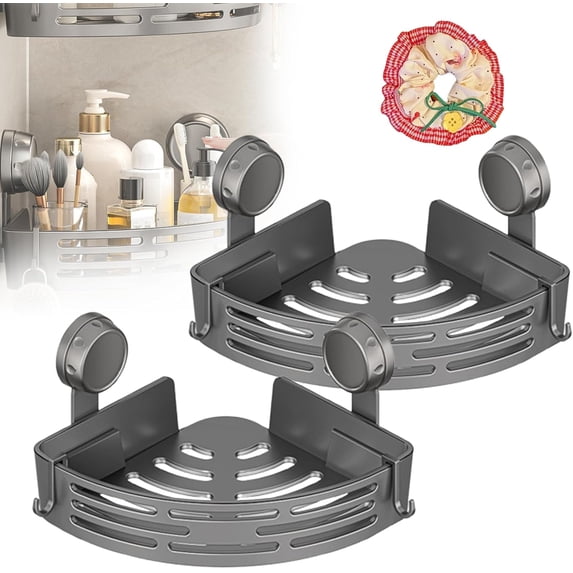 Triangle Suction Cup Shower Caddy,2026 Upgraded Corner Shower Caddy ...