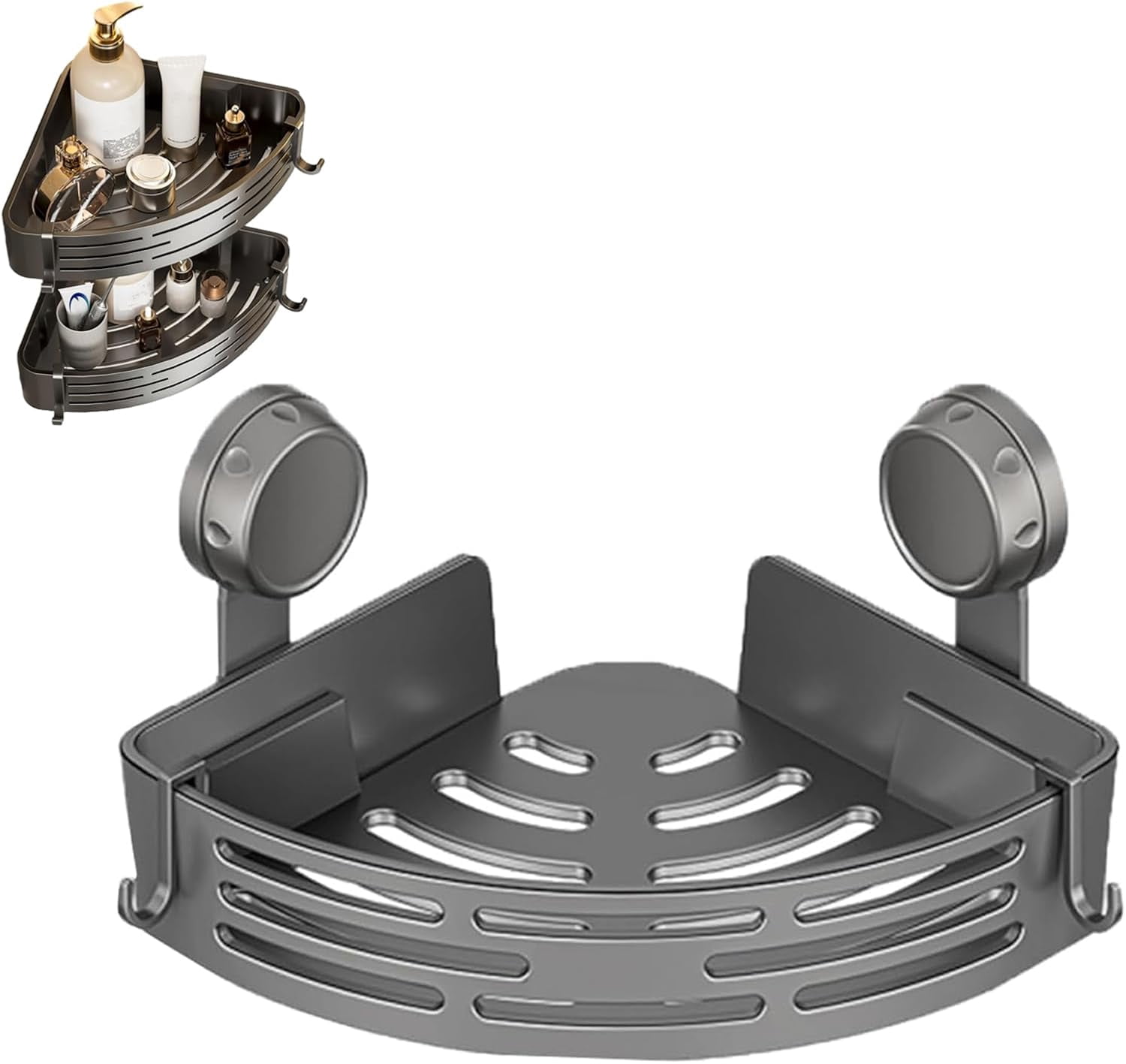 Triangle Suction Cup Shower Caddy, Corner Shower Caddies, No Drilling ...