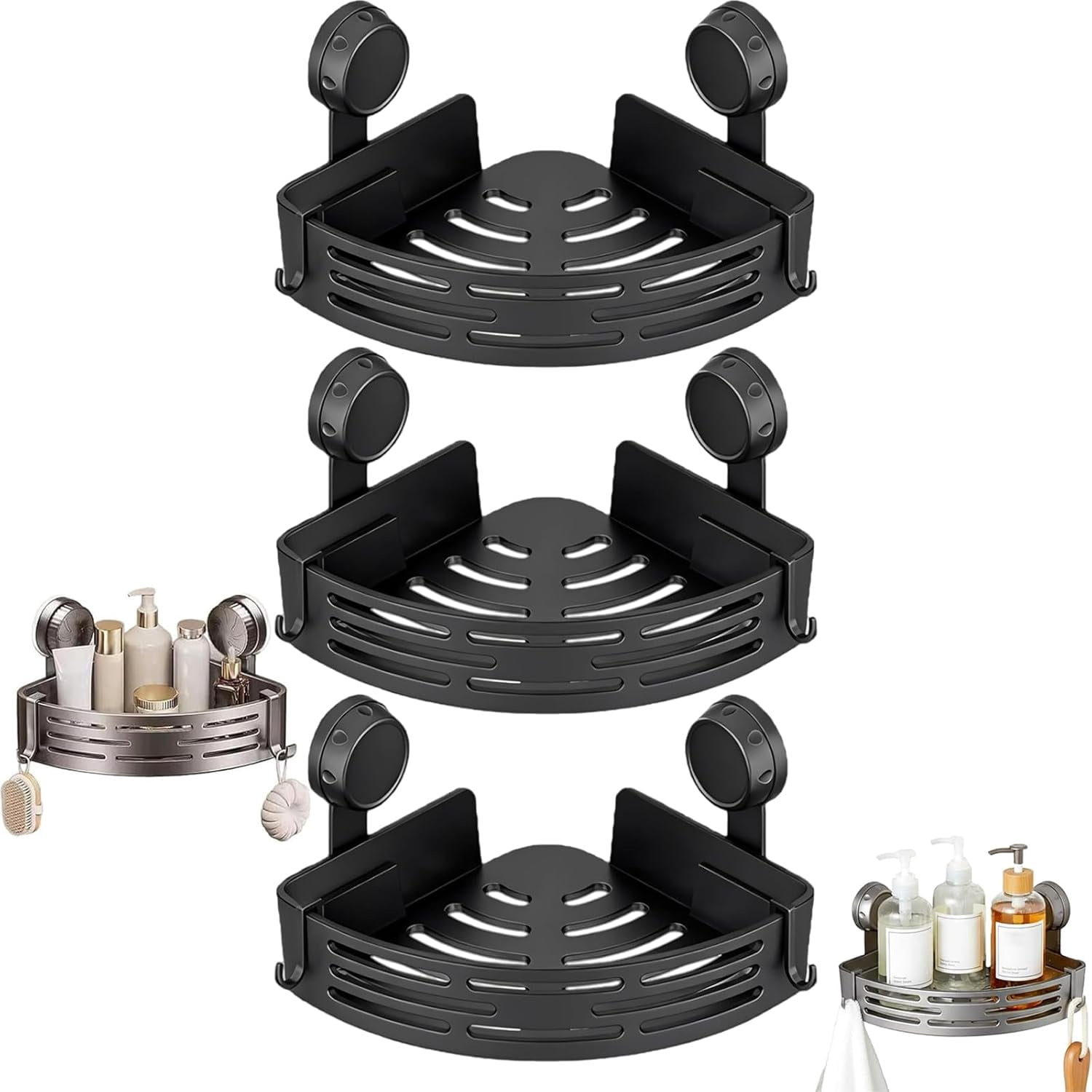 Triangle Suction Cup Shower Caddy, Corner Suction Cup Shower Shelf ...