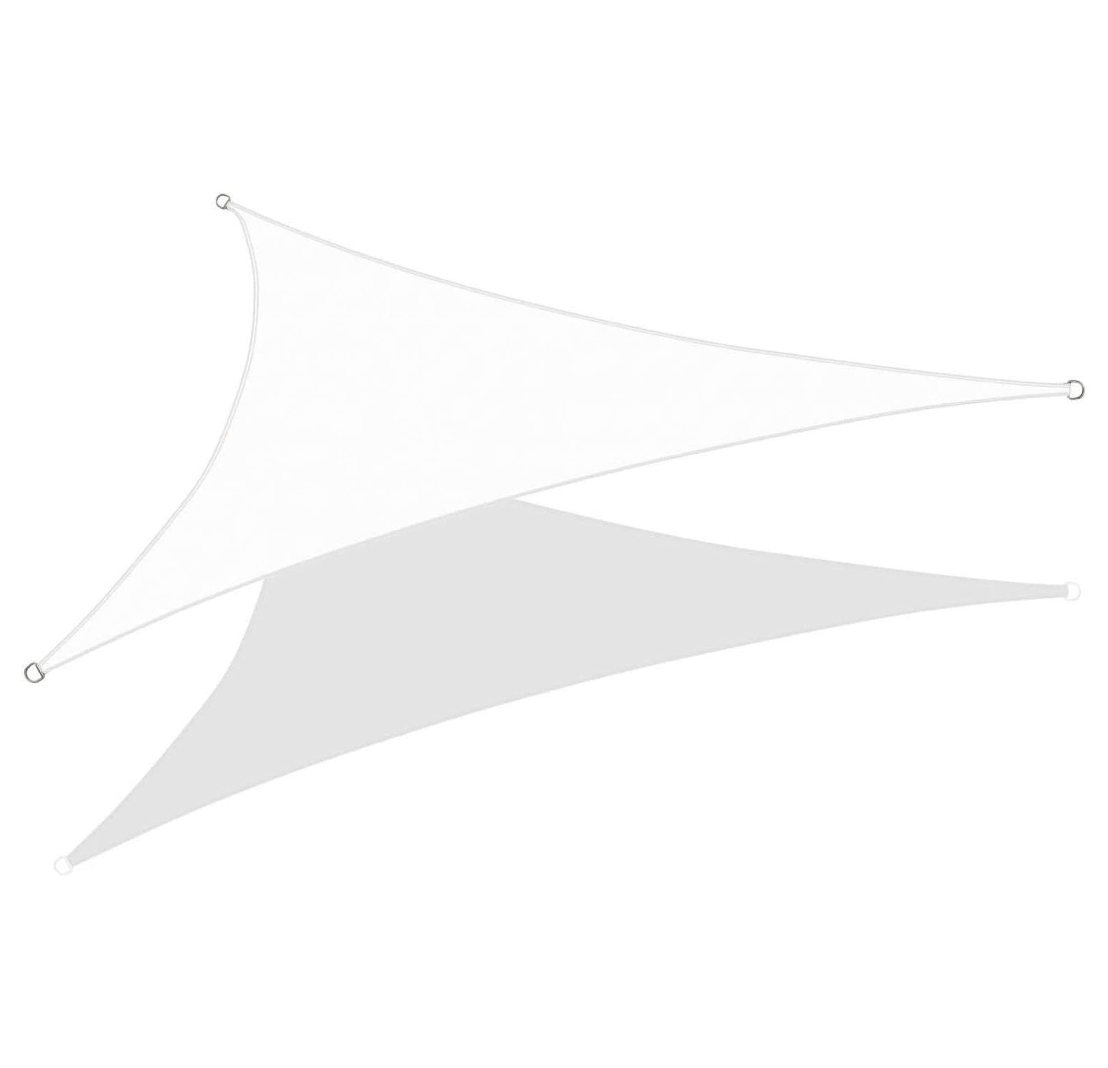 Triangle Sun Shade Sail 16x16x16 Ft White UV Block High-Density ...
