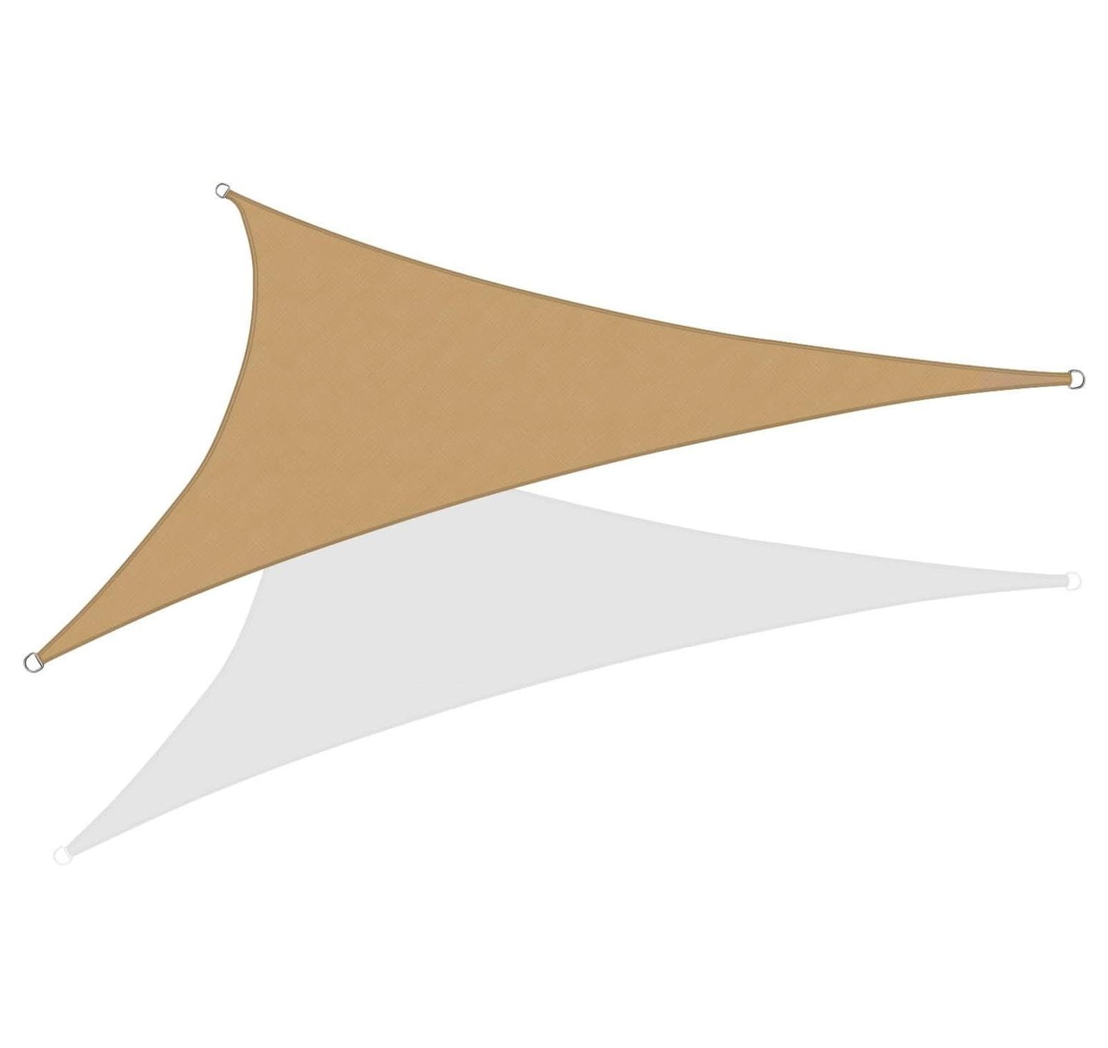 Triangle Sun Shade Sail 20 x 20 x 20 Ft UV Block Fabric - Beige Tan ...