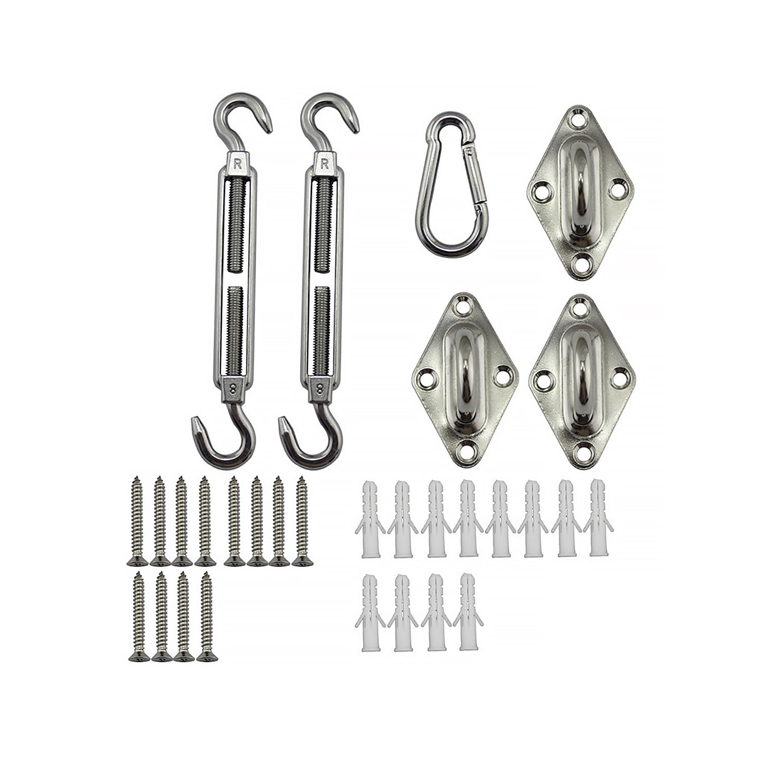 Triangle Sun Shade Sail Hardware Kit 8" 304 Anti-Rust Stainless Steel ...