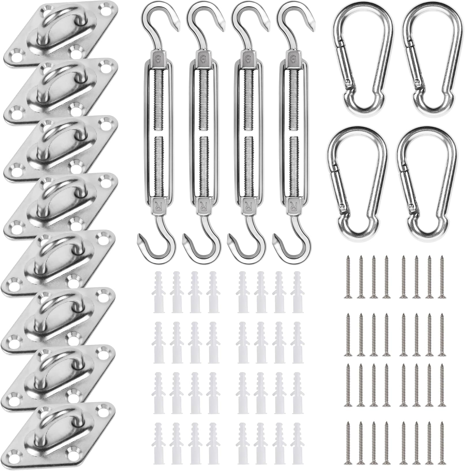 Triangle Sun Shade Sail Hardware Kit, Heavy Duty 304 Stainless Steel ...