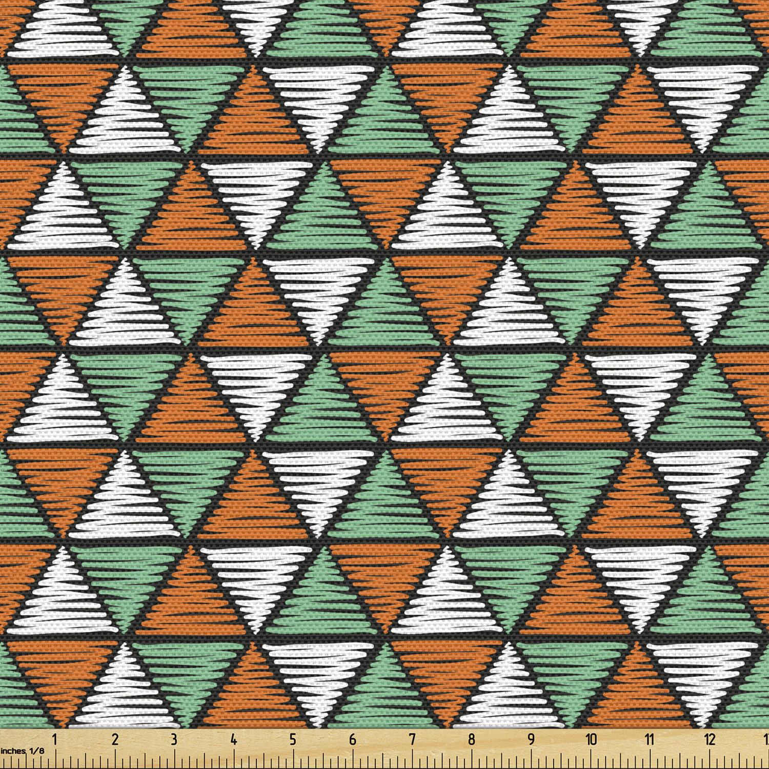 Triangle Upholstery Fabric by the Yard, Hand Drawn Geometric Shapes ...