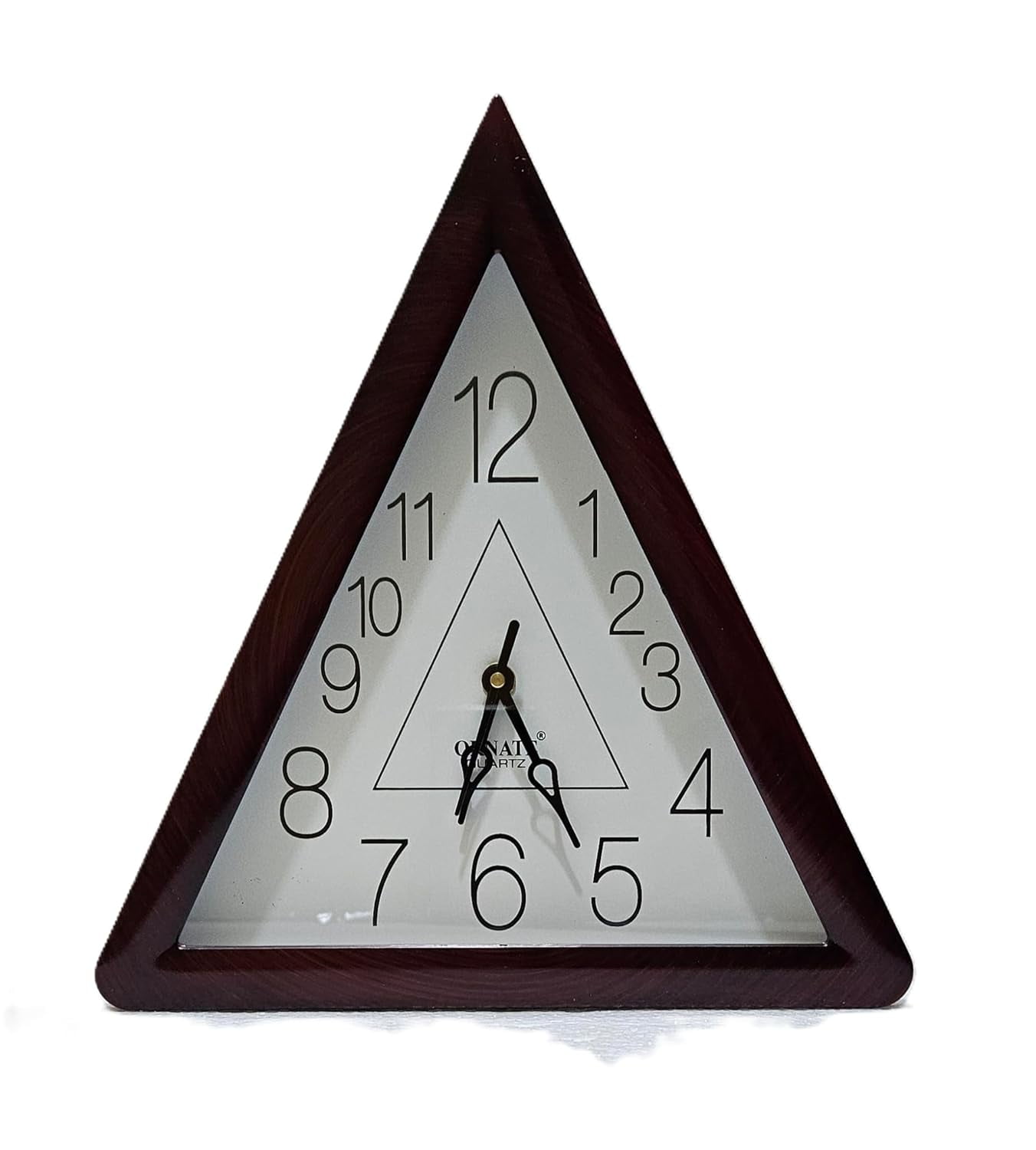Triangle Wall Clock Wooden Frame Modern Design White Face - Walmart.com