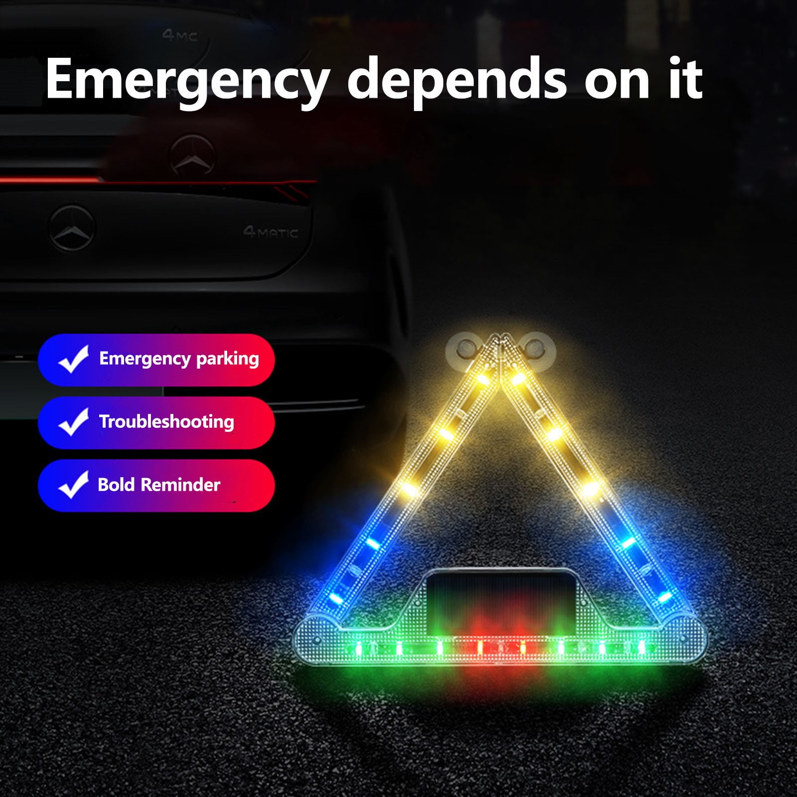 Triangle Warning Light Triangle for Car Breakdown LED Warning Triangle ...