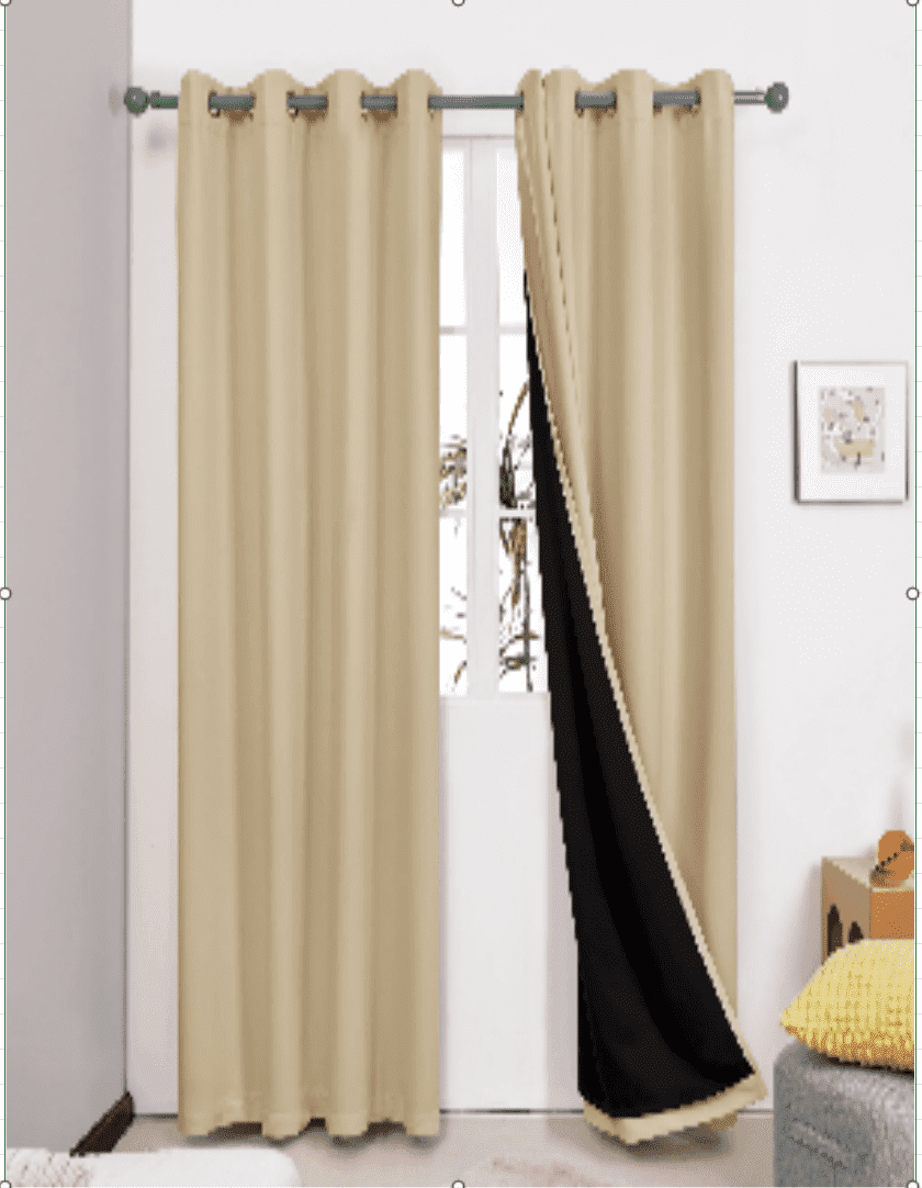 Triangle Weavers Window Blackout Curtains 100% Polyester Beige color ...