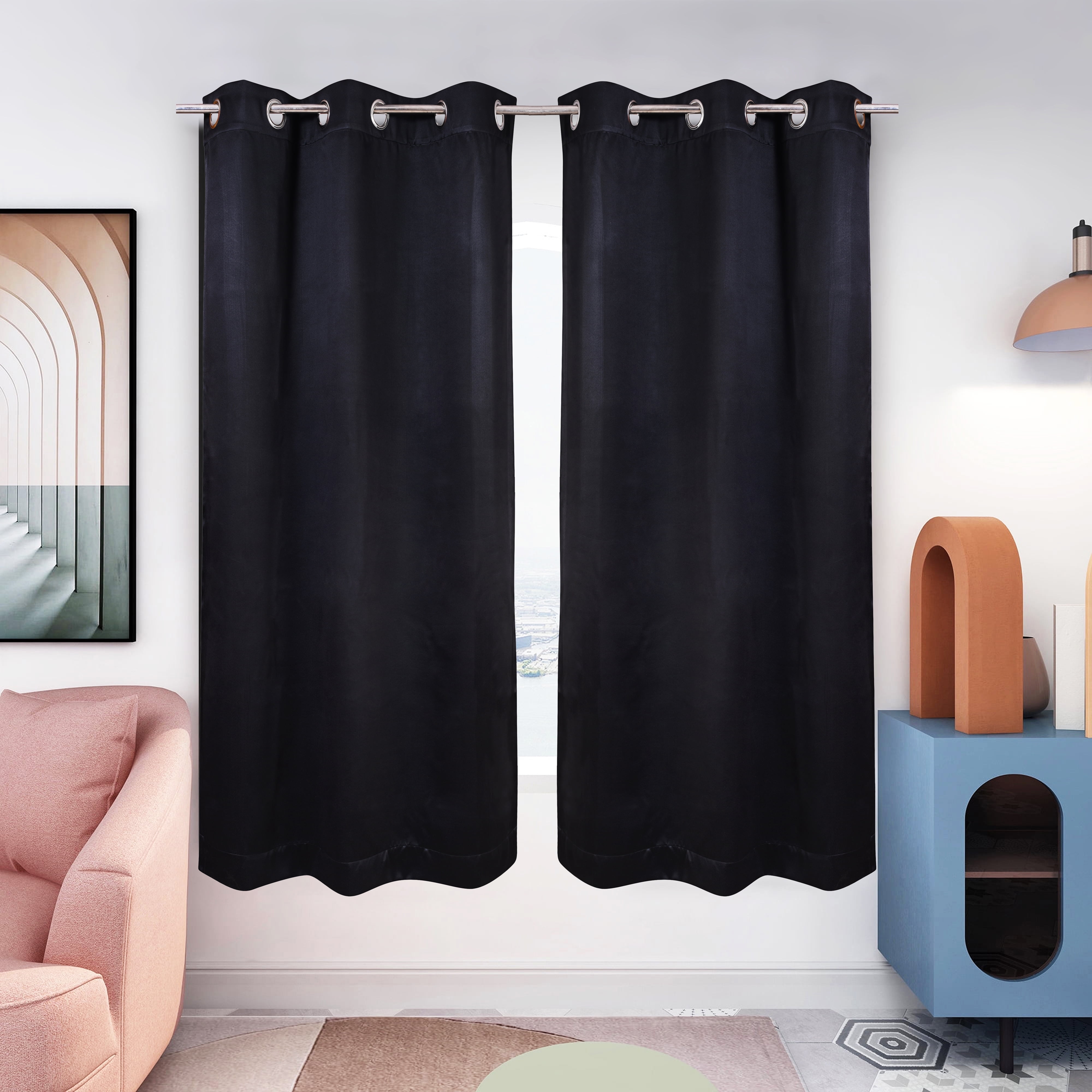 Triangle Weavers Windows Blackout Curtains 100% Polyester, Set of 2 ...