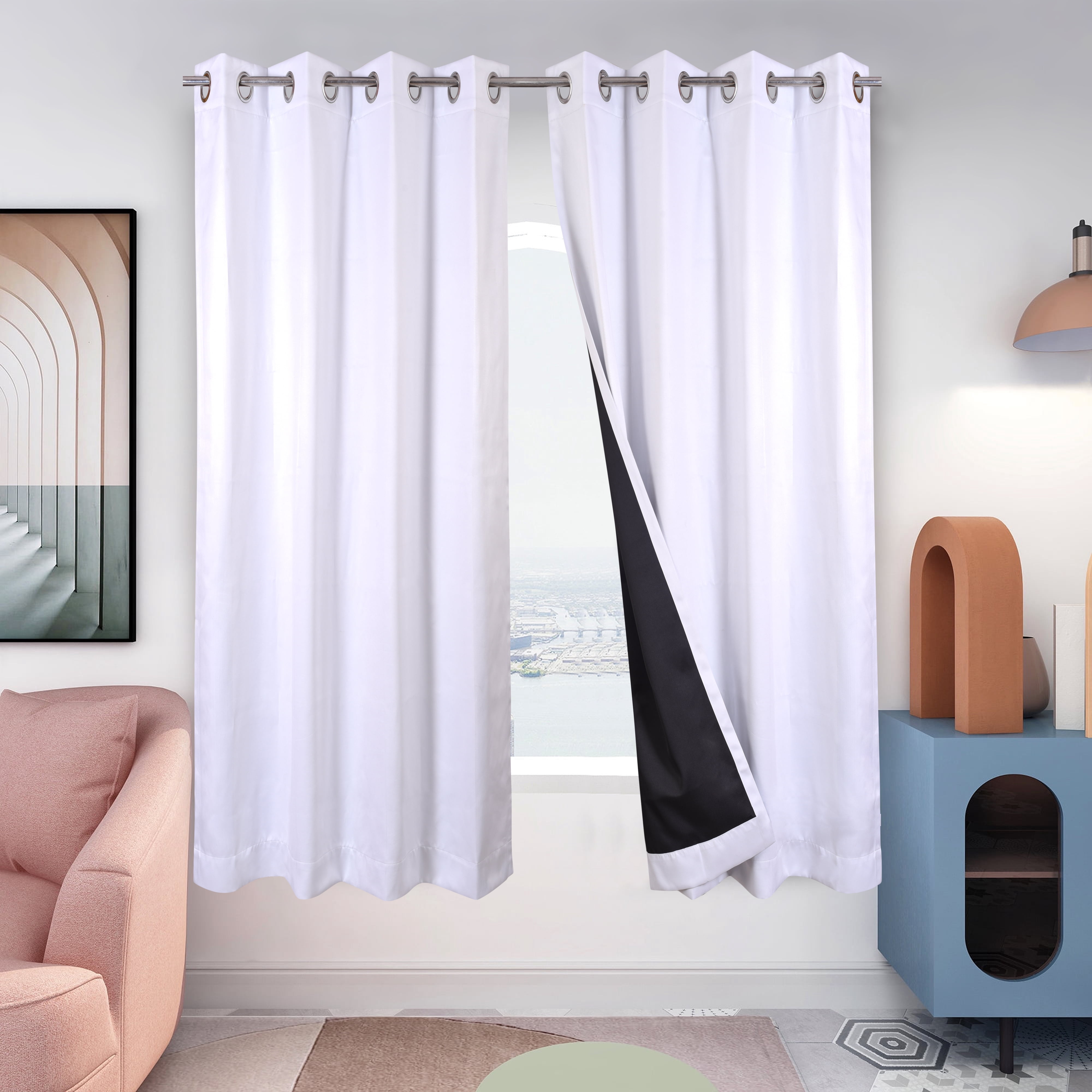 Triangle Weavers Windows Blackout Curtains 100% Polyester, Set of 2 ...