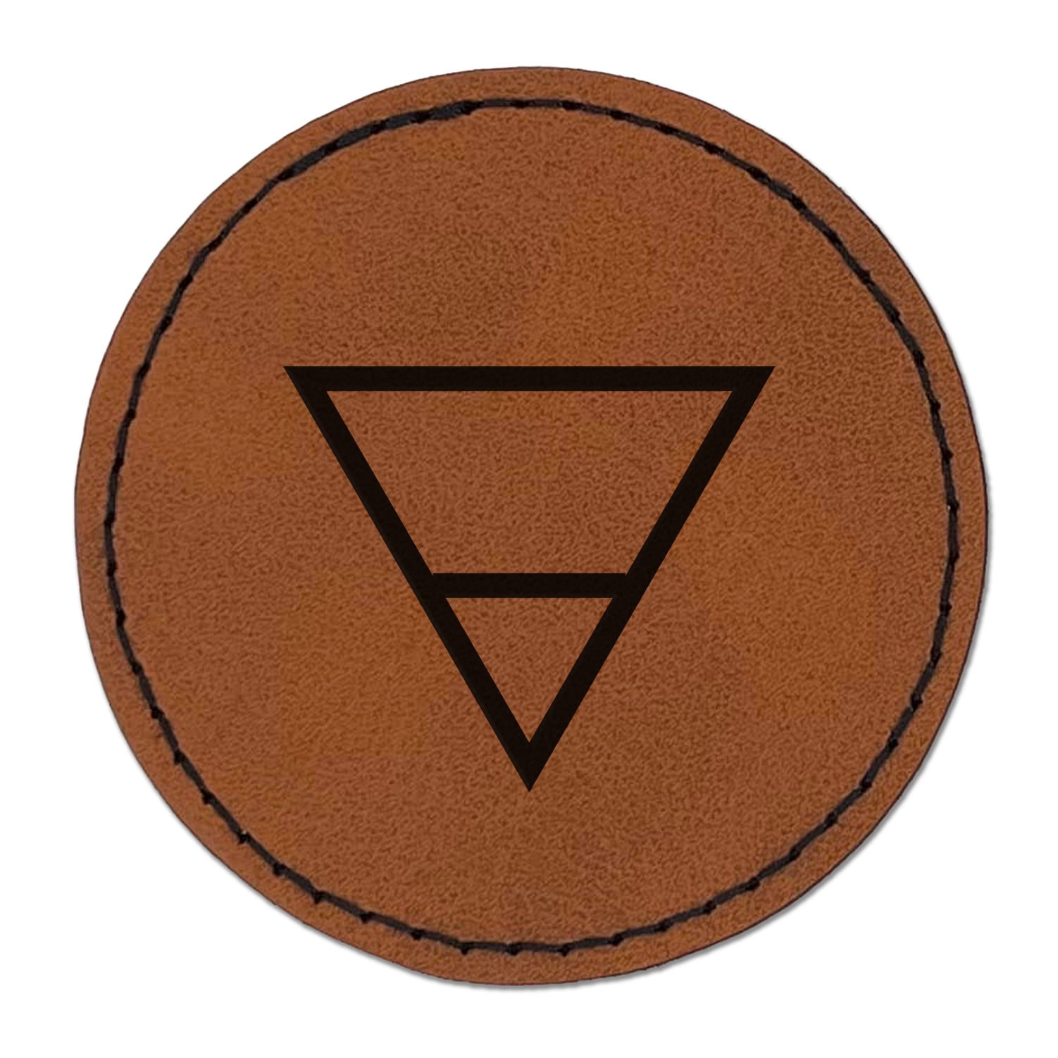 Triangle Witch Symbol Earth Wicca Element 2.5" Faux Leather Round ...