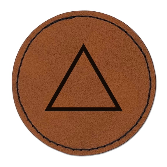 Triangle Witch Symbol Fire Wicca Element 2.5" Faux Leather Round ...