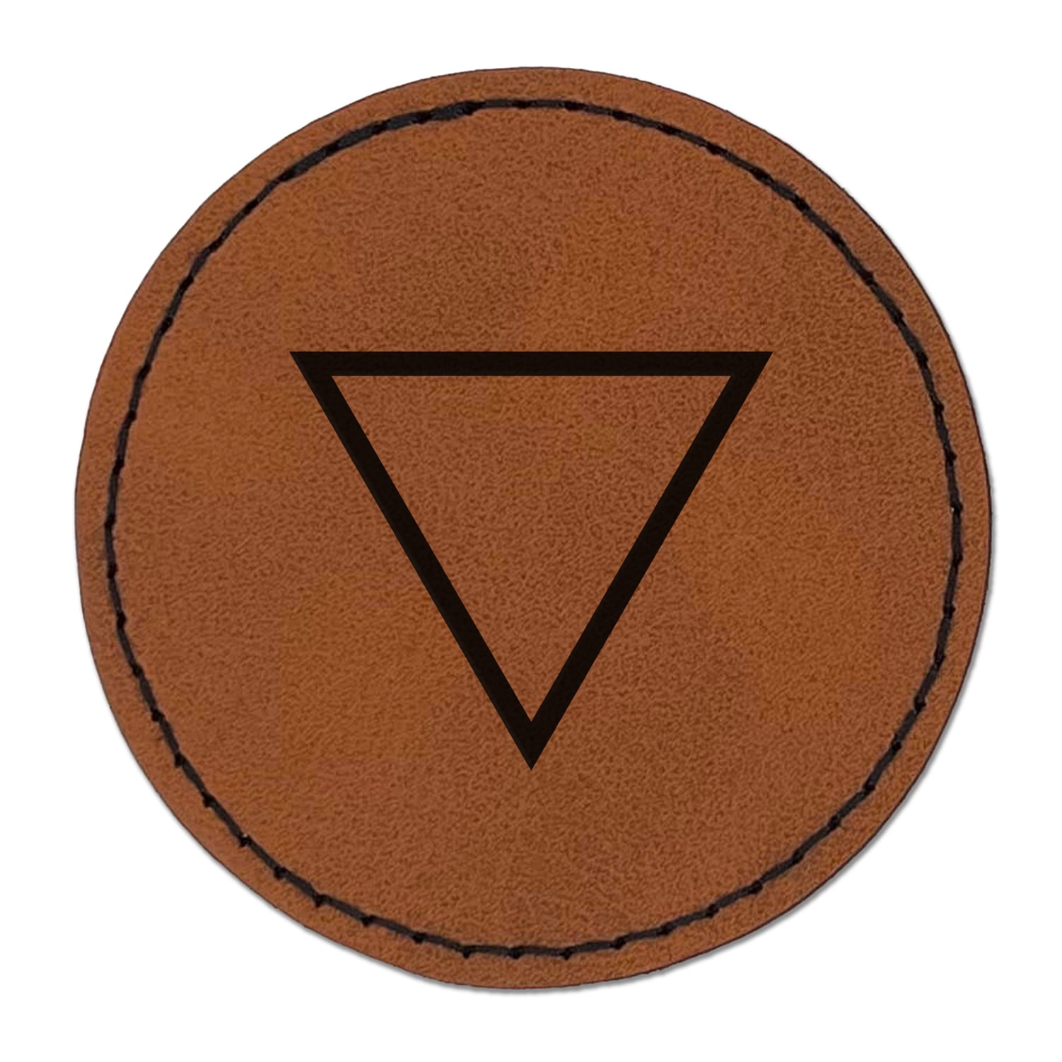 Triangle Witch Symbol Water Wicca Element 2.5" Faux Leather Round ...