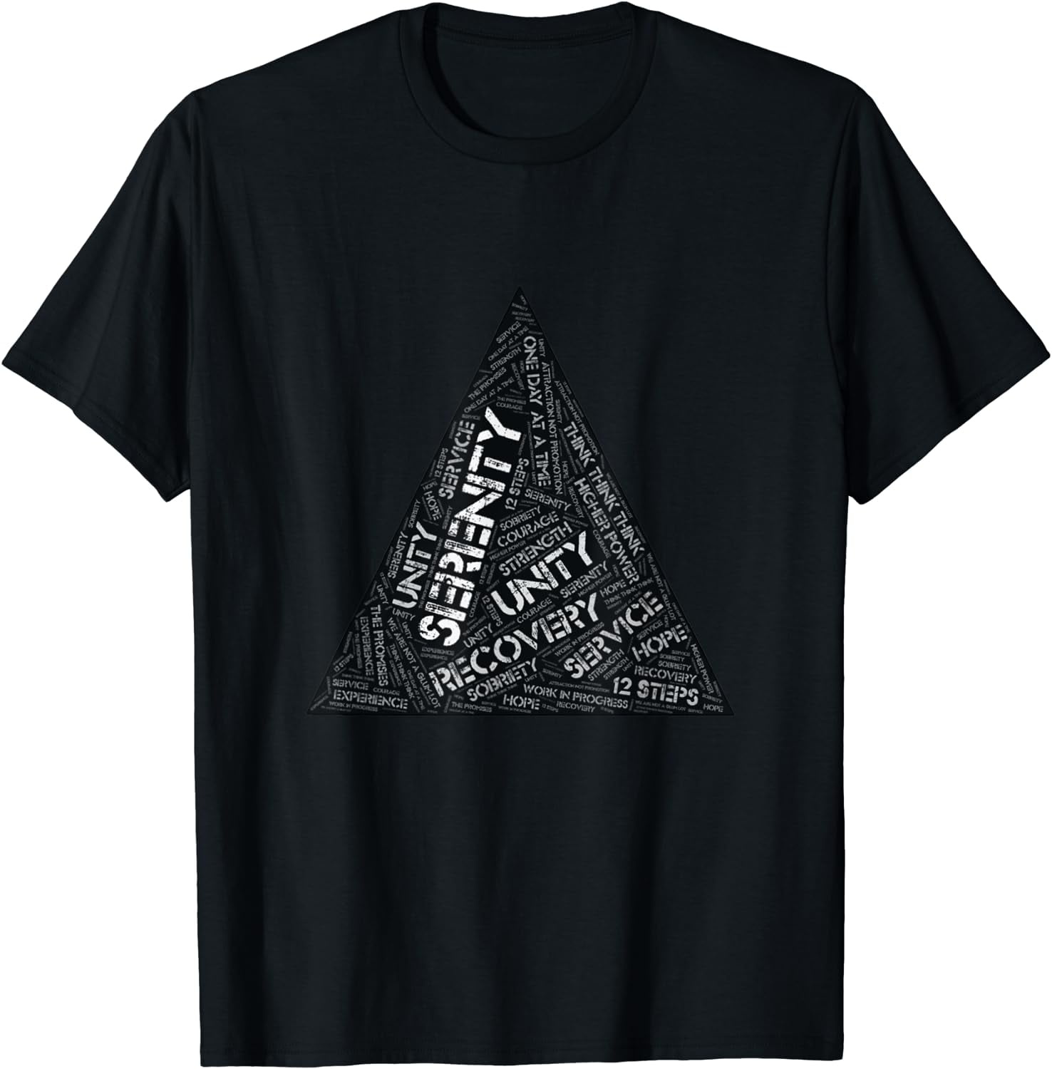 Triangle With Recovery Words Sobriety Inspirational T-Shirt - Walmart.com