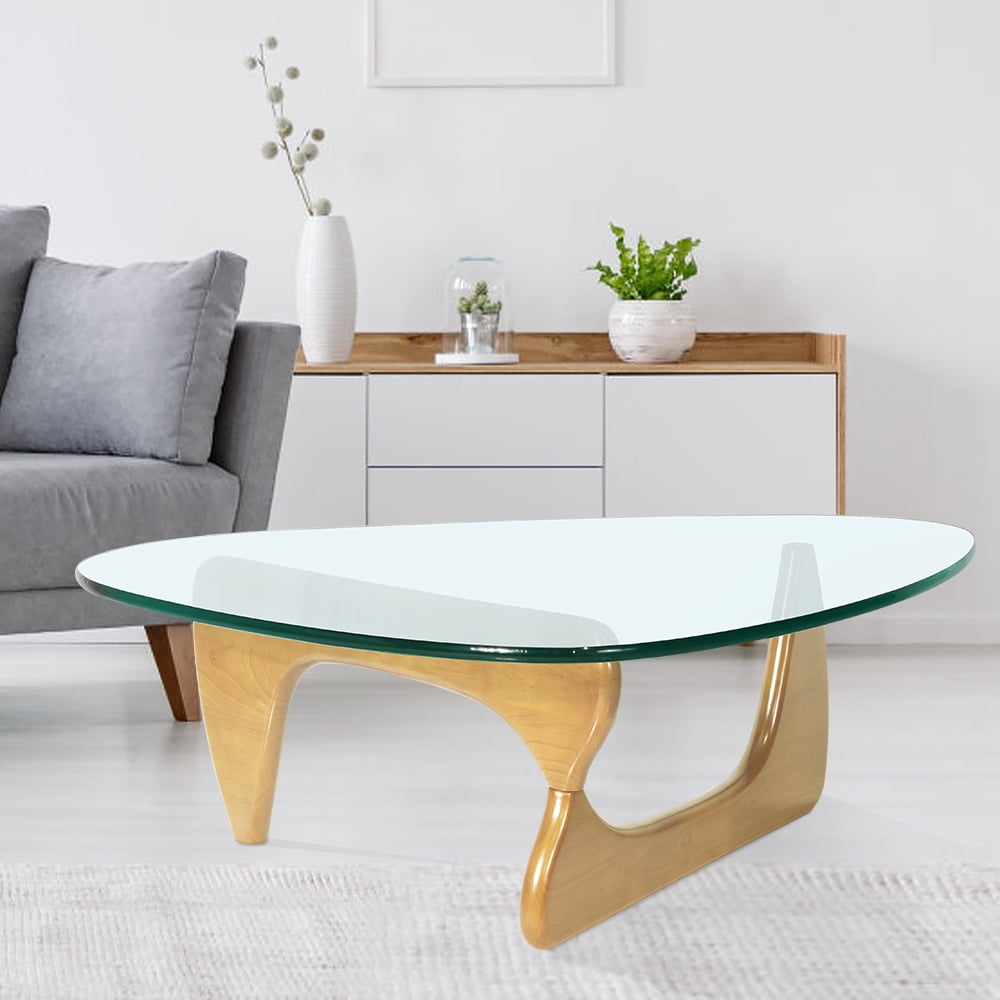 Triangle coffee table Wood Base for living room - Walmart.com
