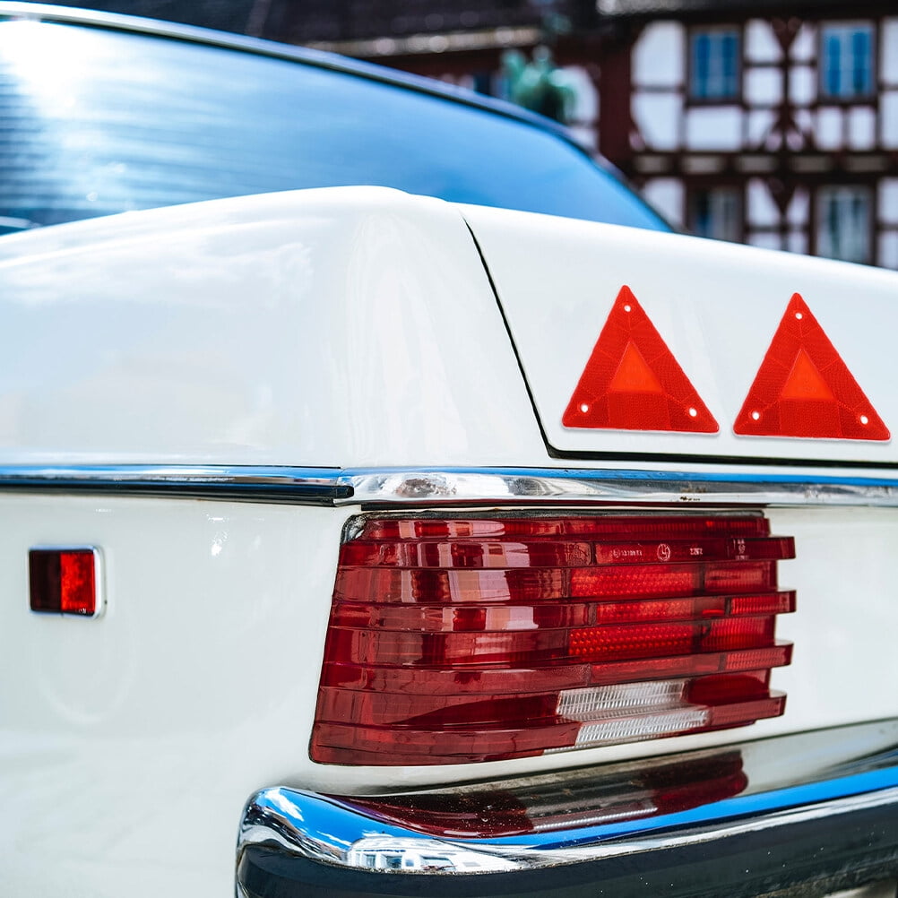 HOOWIFFY 6Pcs Red Triangle Reflectors Warning Sign for Vehicle Rear for ...