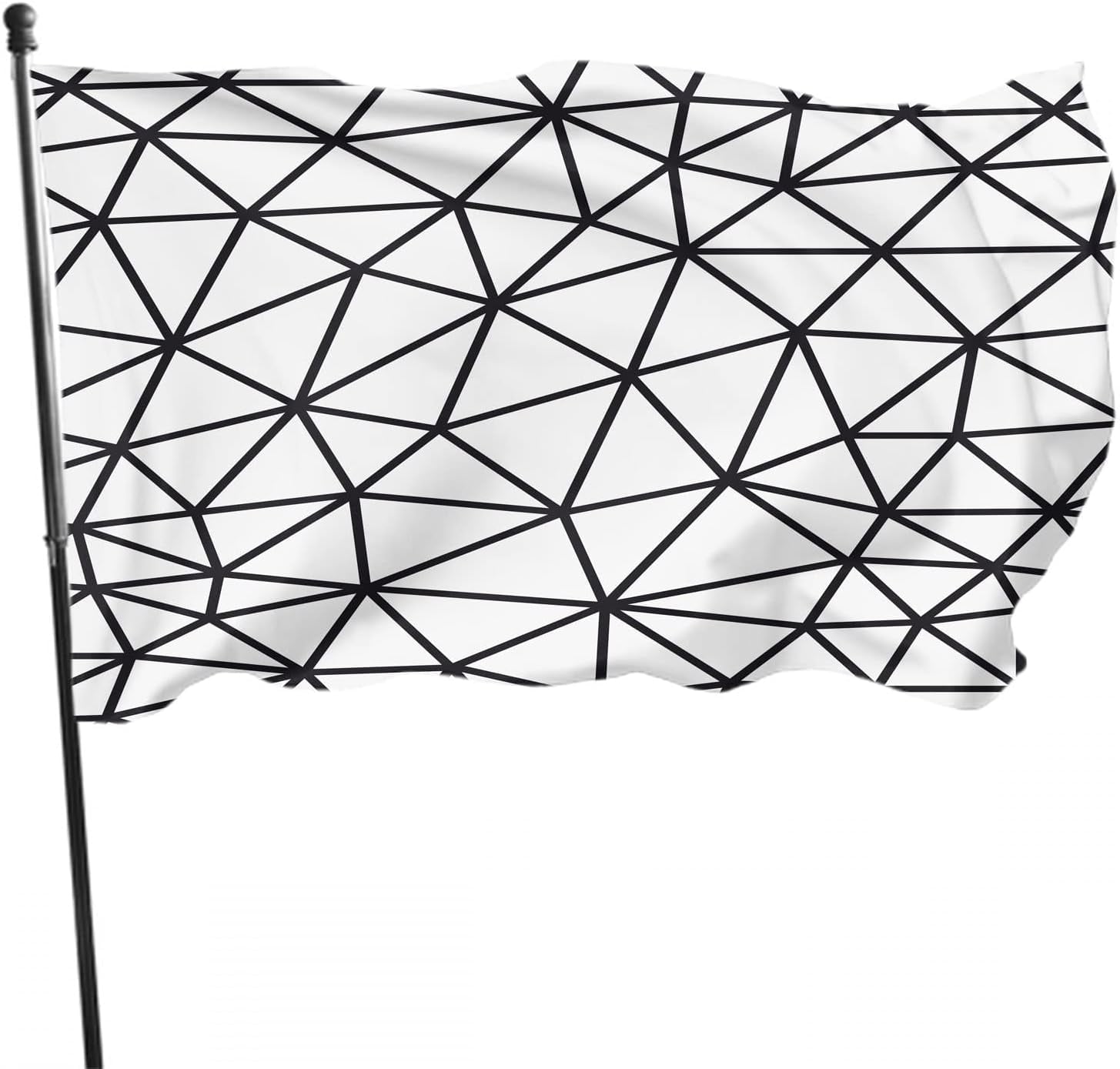 Triangles Flag Double Sided Seasonal Banners Geometric Black White Grid ...