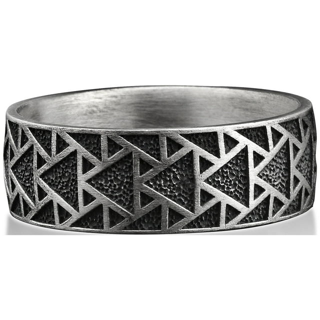 Triangles Handmade Sterling Silver Band Ring for Men, Triangles Wedding ...