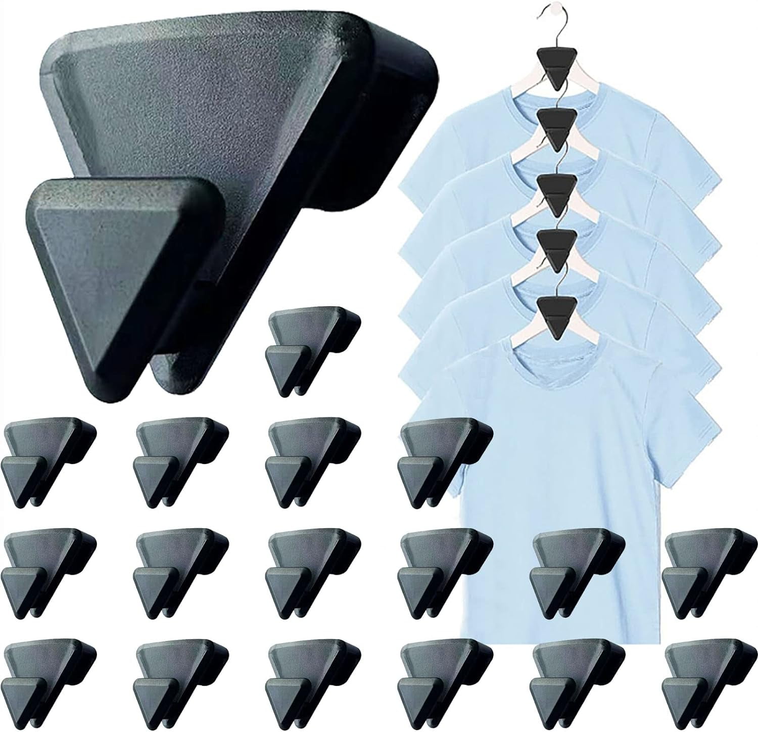 Triangles for Hangers, 18pcs Space Triangles Hanger Hooks Clothes ...