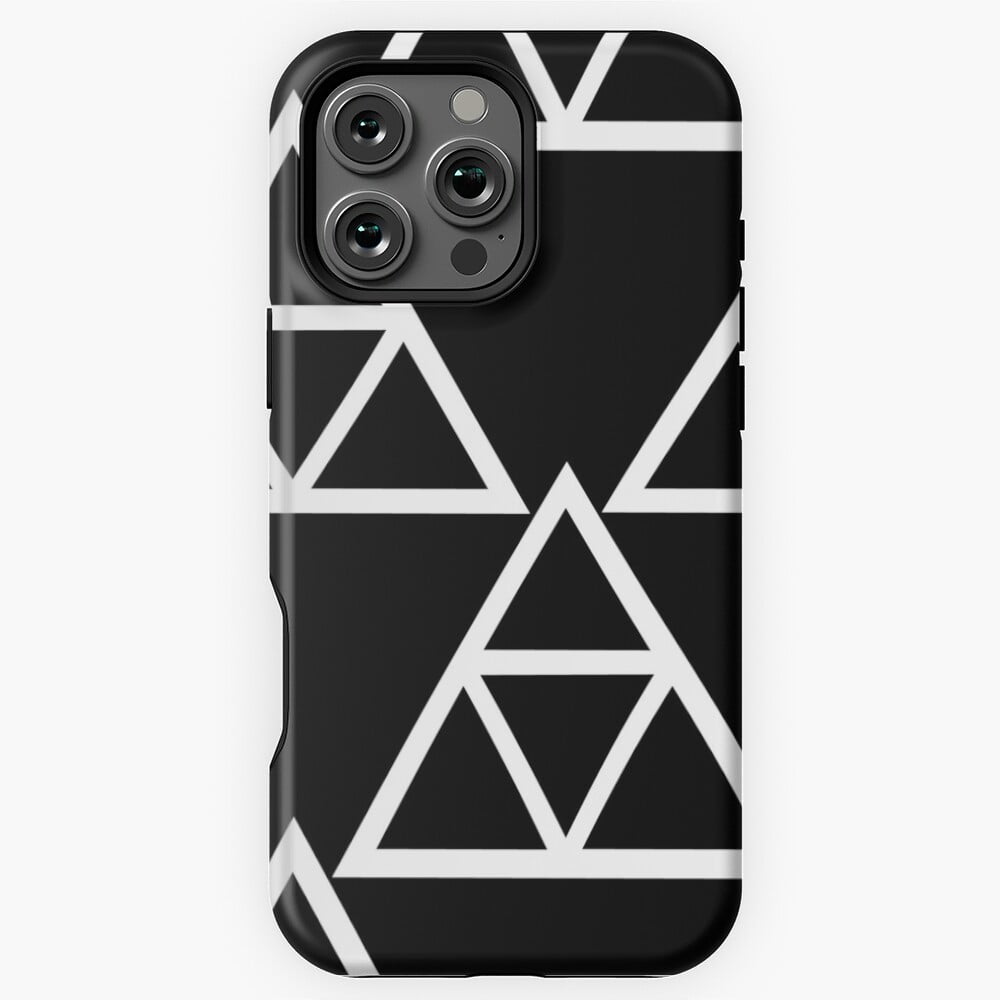 Triangles White Minimal Geometric Art iPhone Case 11 12 13 14 15 16 17 ...