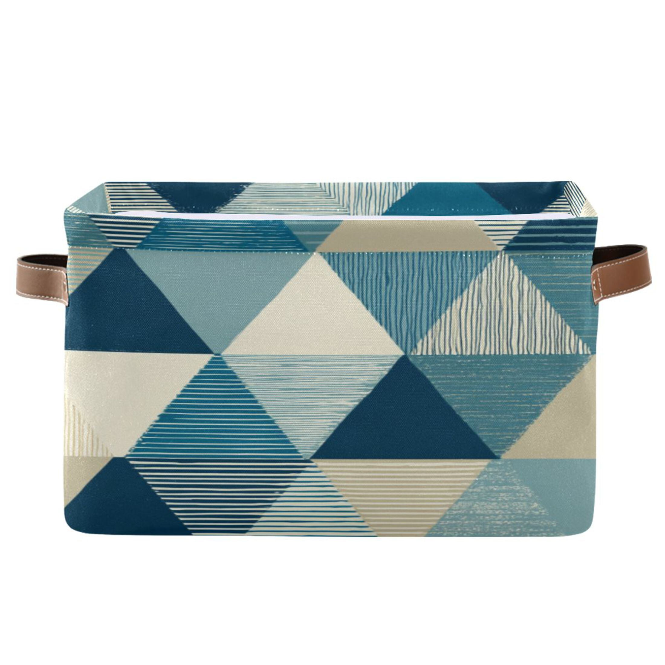 Triangles with Stripes Square Storage Bins with Handles Collapsible ...