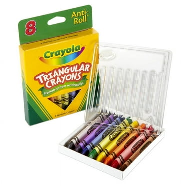 Crayola Anti-Roll Triangular Large Crayons, 4 in x 7/16 in, Assorted ...