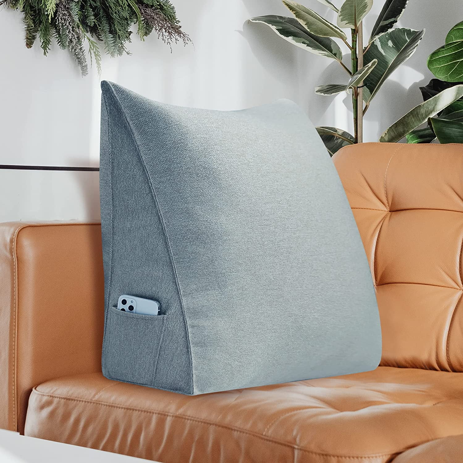 Triangular Bed Wedge Pillow Back Support Backrest Reading Pillows for ...