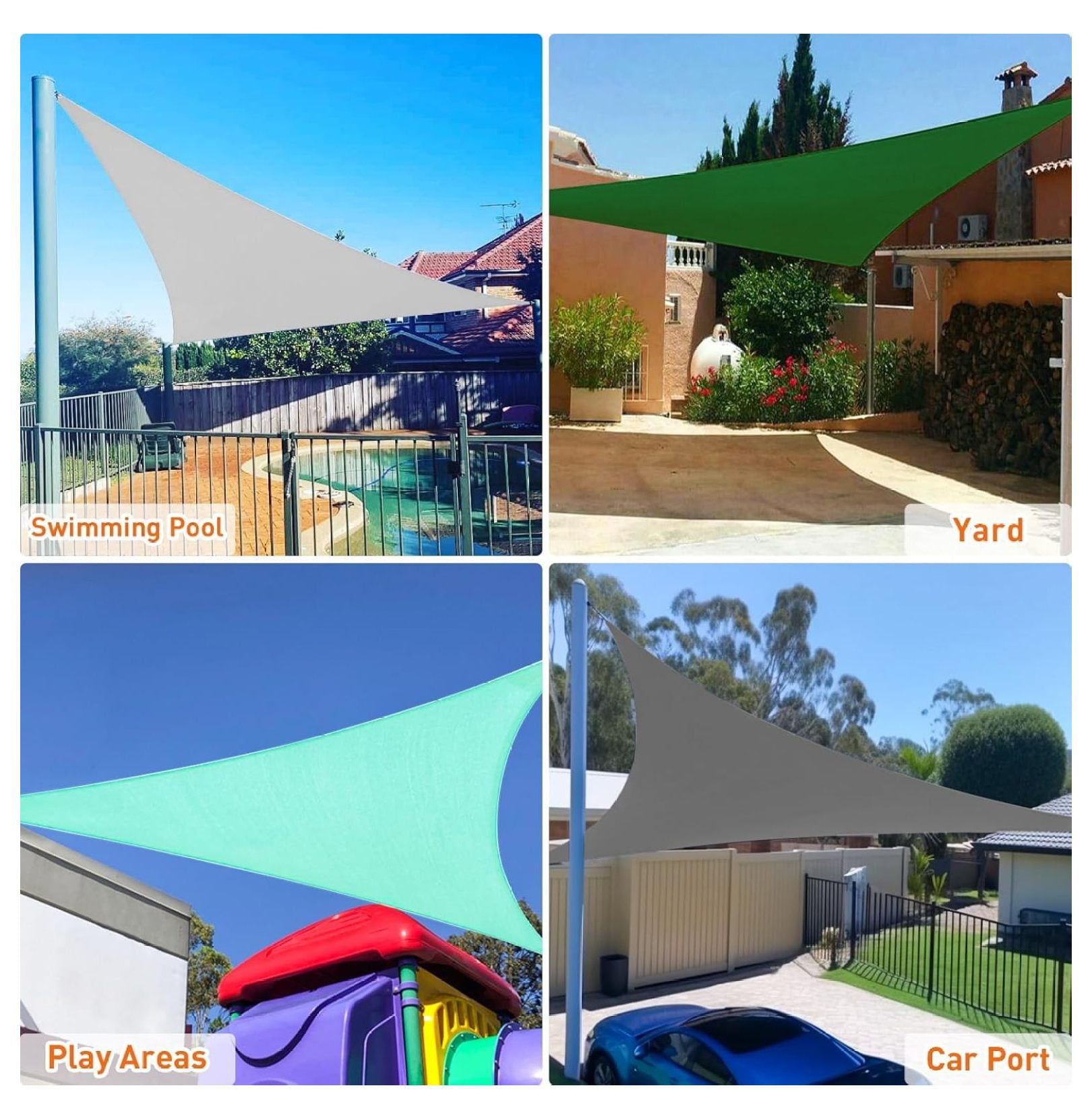 Triangular Breathable UV Block Sun Shade Sail Outdoor Covering Cloth ...