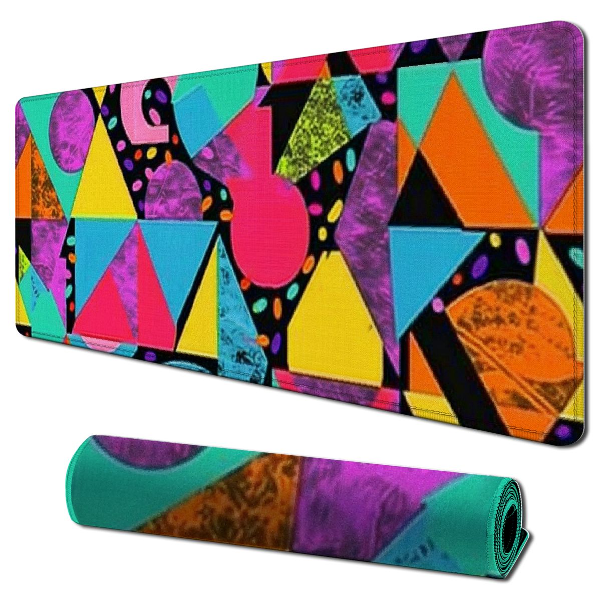 Triangular Circle Large Mouse Pad Gaming MousepadNon-Slip Rubber Base ...