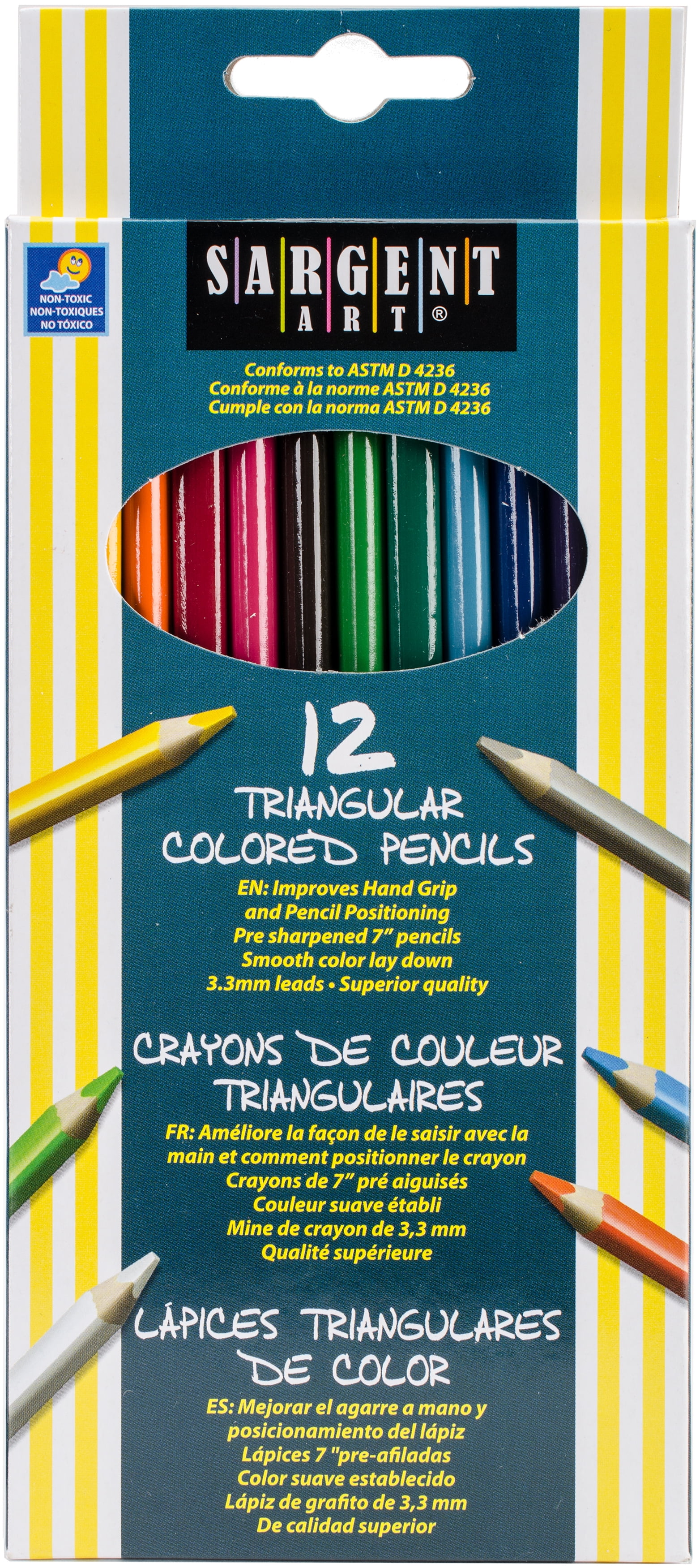 Triangular Colored Pencils 12/Pkg- - Walmart.com