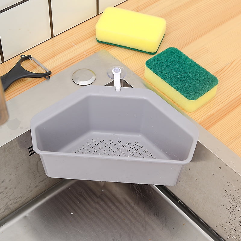 Triangular Corner Sink Drain Rack Shelf Basket Food Strainer Vegetable ...
