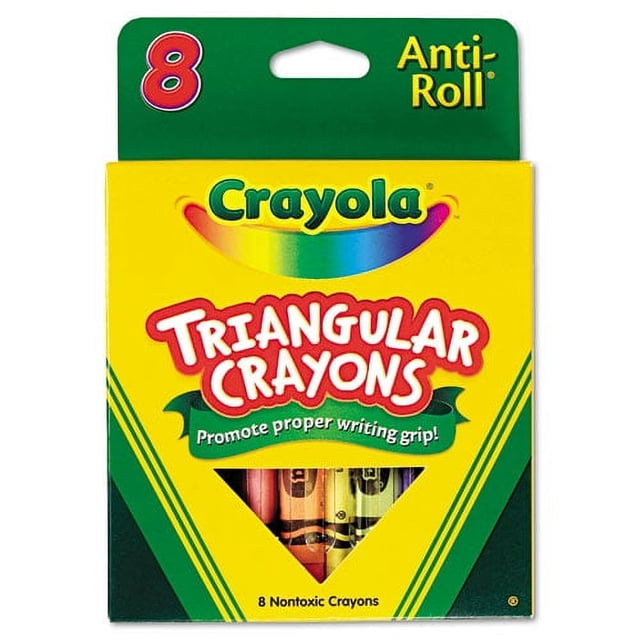 Walmart Anti-Roll Triangular Crayons, 8 Assorted Colors/box | Bundle of ...