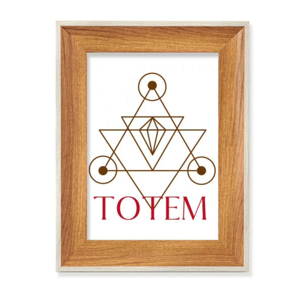 Triangular Dots Totem Lines Desktop Wooden Photo Frame Display Picture ...