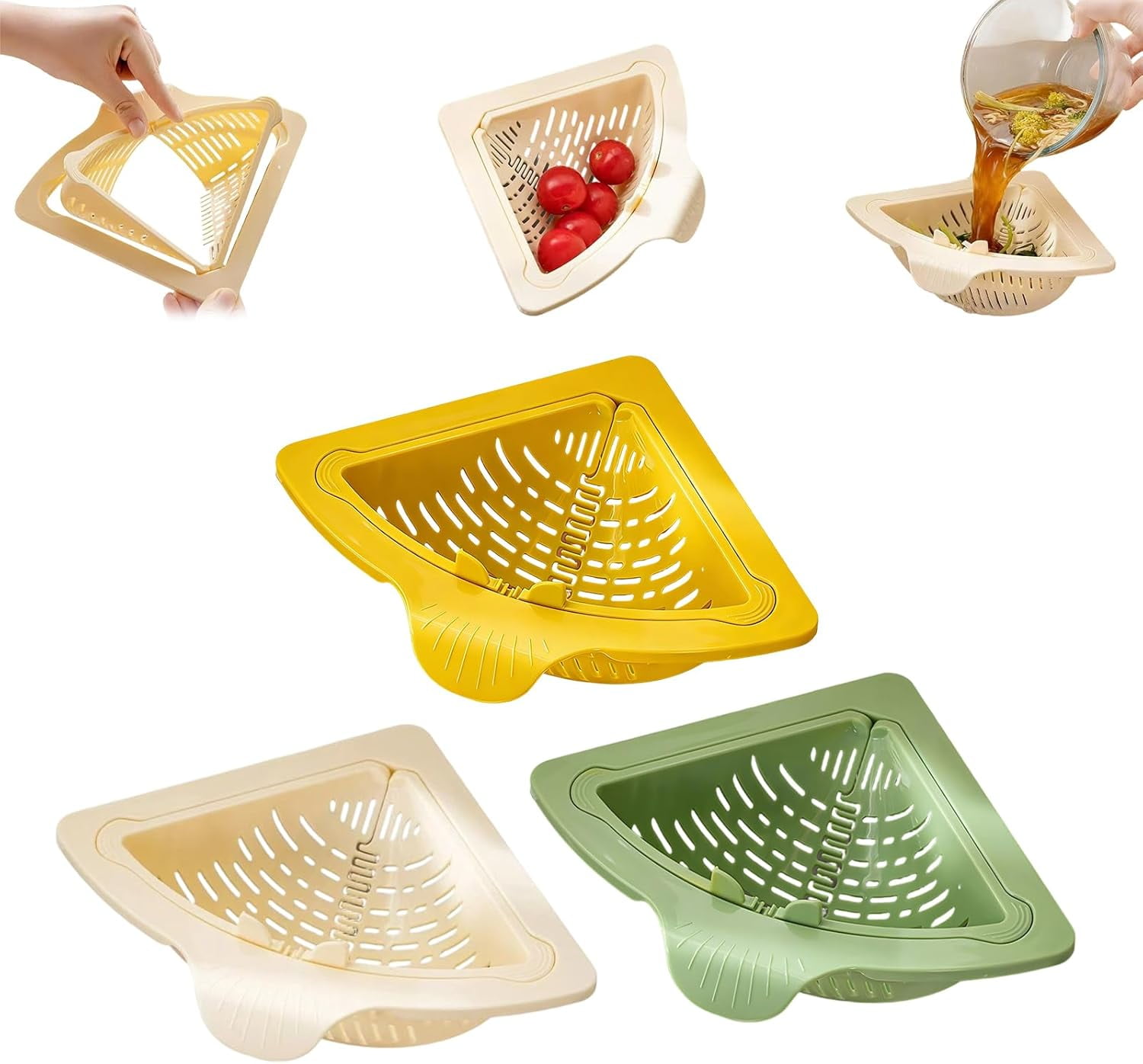 Triangular Drain Basket, Corner Sink Strainer,Kitchen Sink Drainage ...