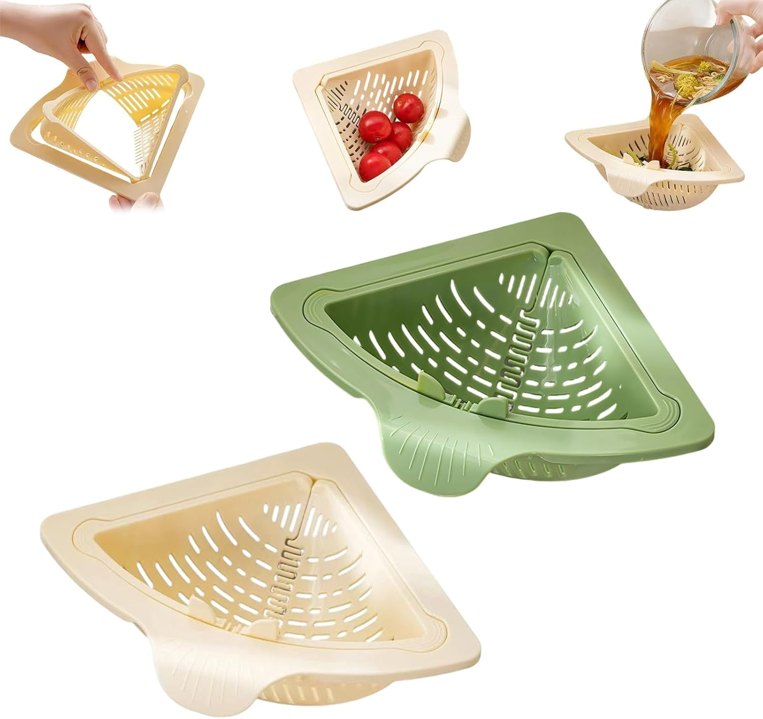 Triangular Drain Basket, Corner Sink Strainer,Kitchen Sink Drainage ...