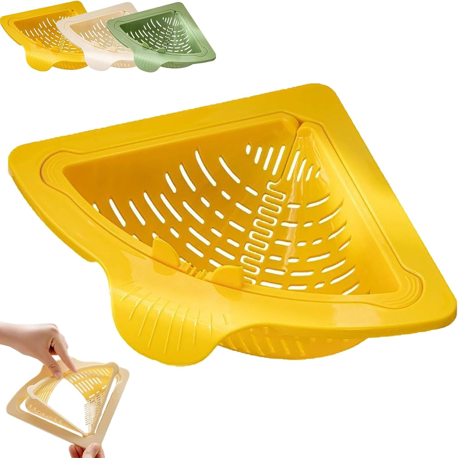 Triangular Drain Basket for Kitchen Sink – Corner Sink Strainer with ...
