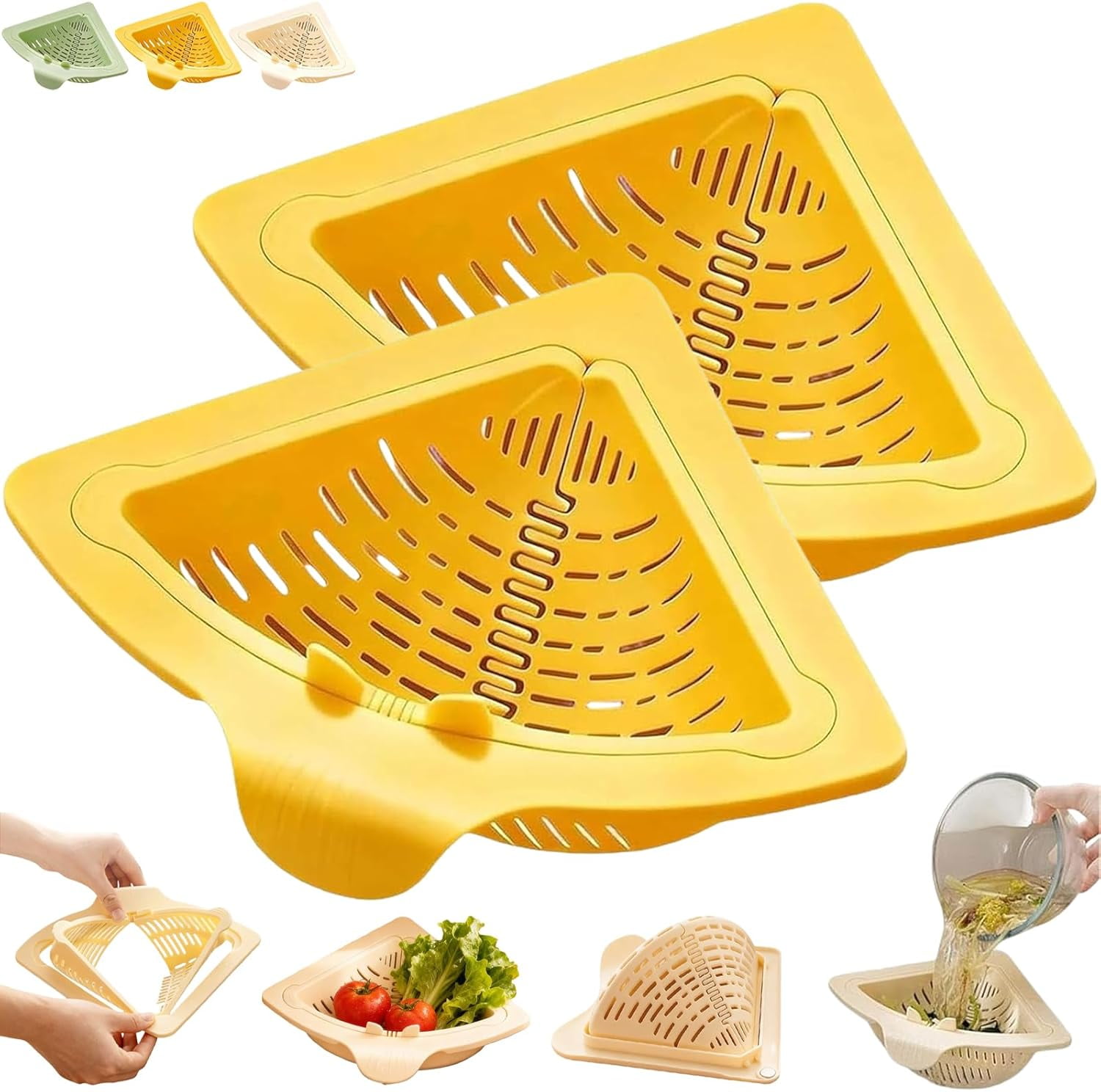 Triangular Drain Basket, Magnetic Drainage & Filter Basket - Twist Open ...