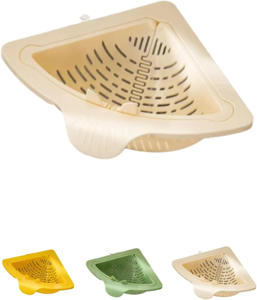 Triangular Draining Basket for Sink, Magnetic Corner Sink Strainer ...